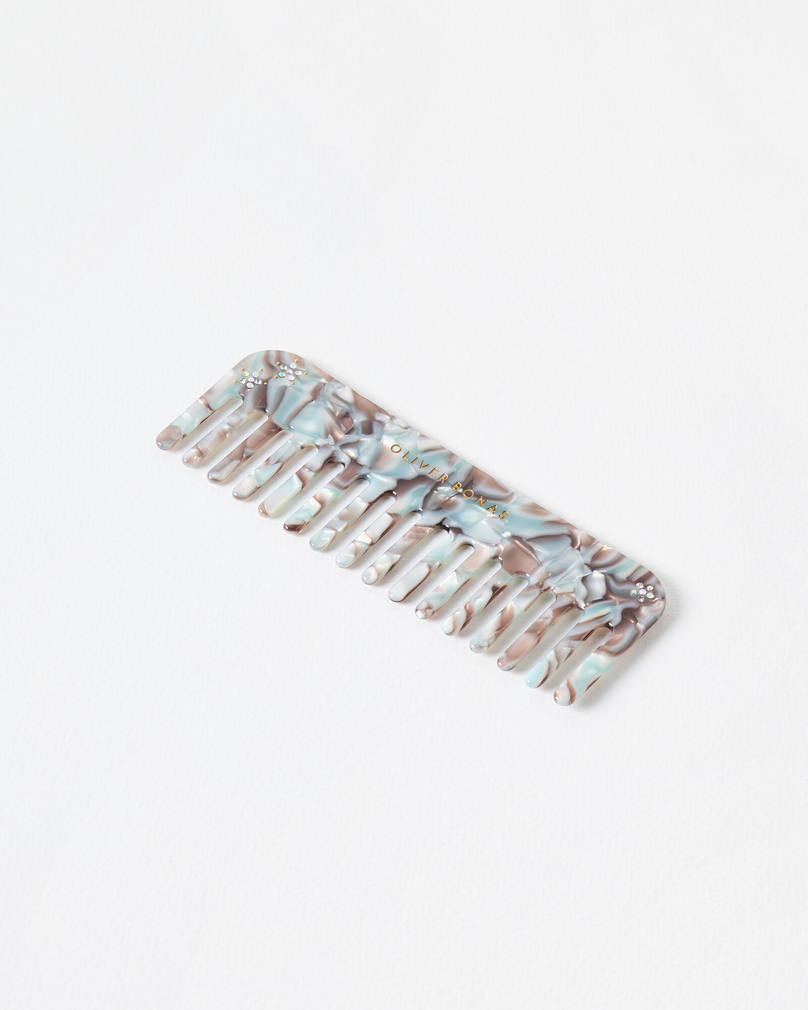 Kira Silver Shimmer Resin Hair Comb | Oliver Bonas