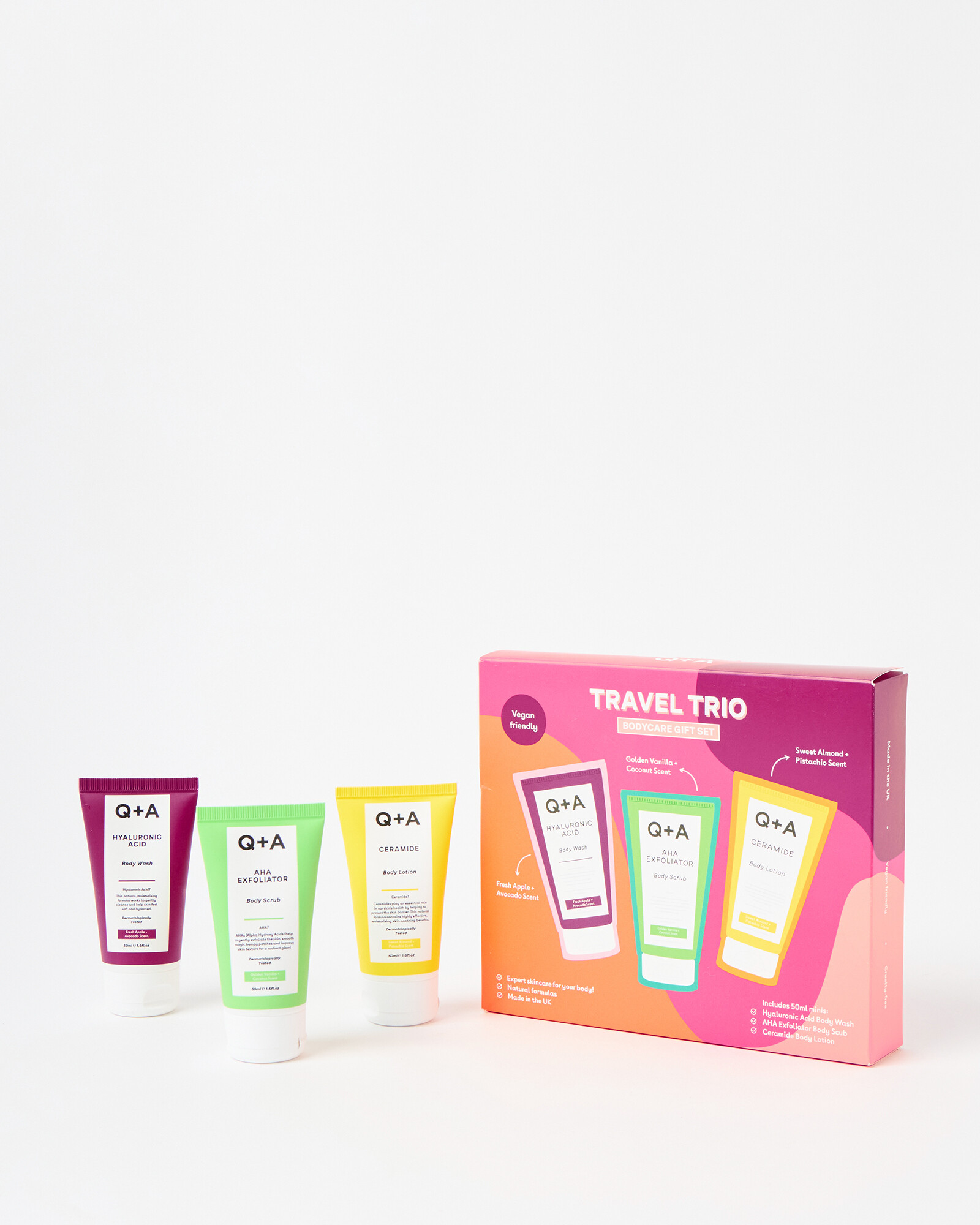 Q+A Travel Trio Beauty Gift Set | Oliver Bonas