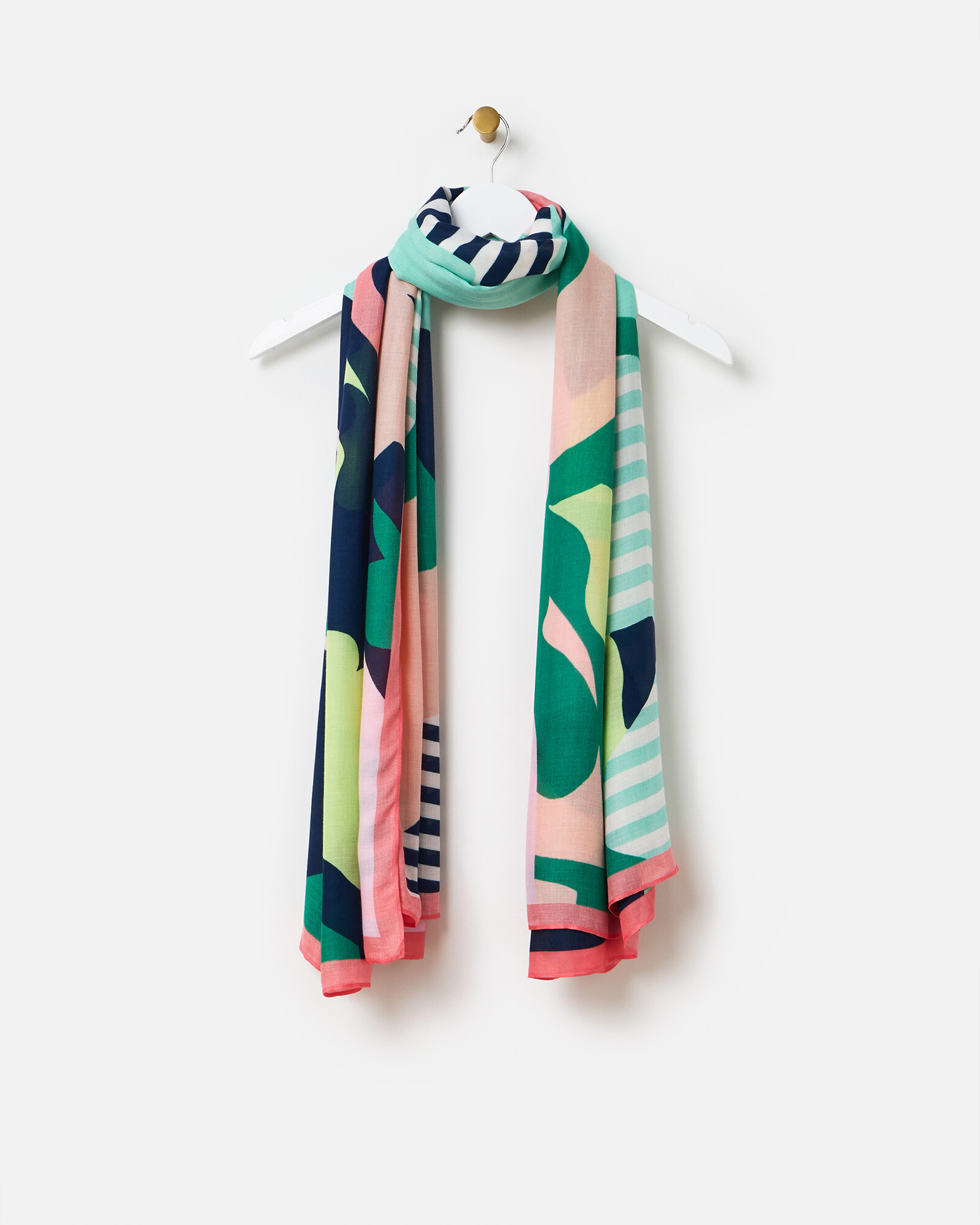 Bright Abstract Floral & Striped Lightweight Scarf | Oliver Bonas