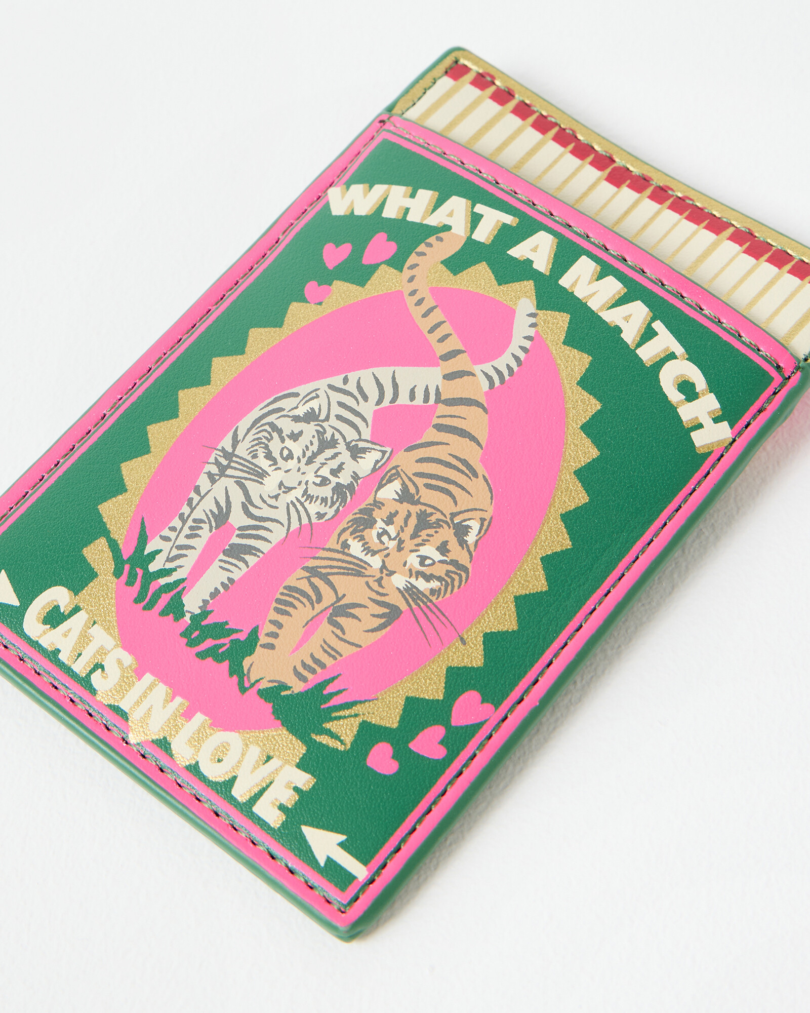Cat Matchbox Green Card Holder | Oliver Bonas