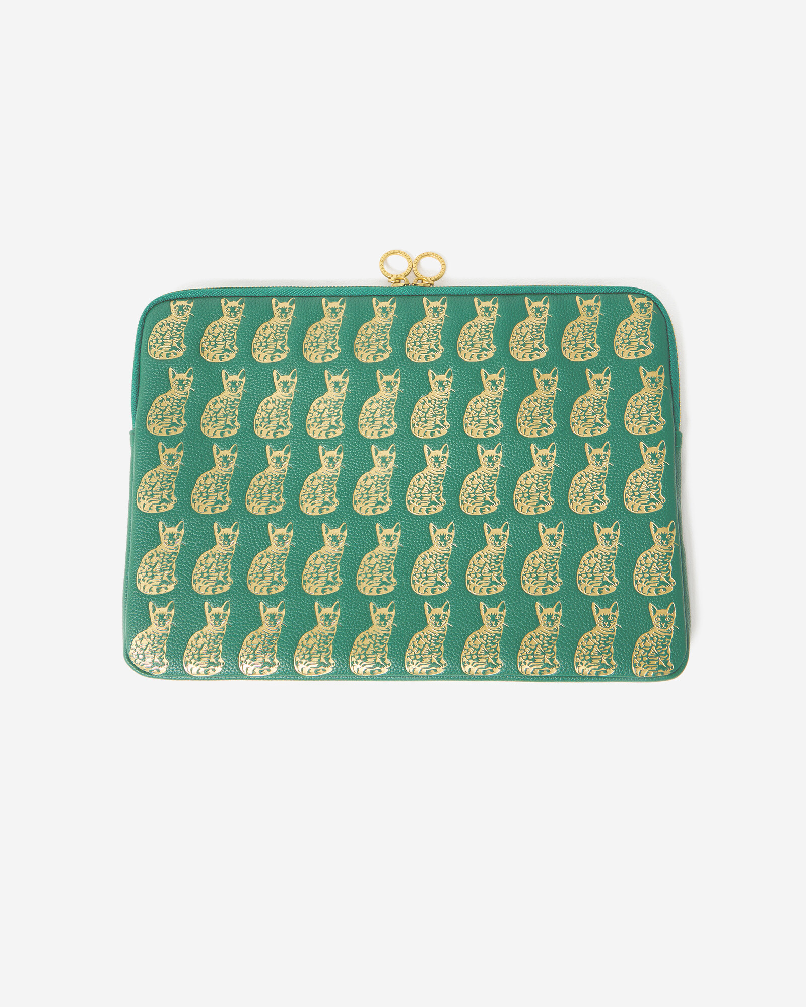 Cat Green Laptop Case | Oliver Bonas