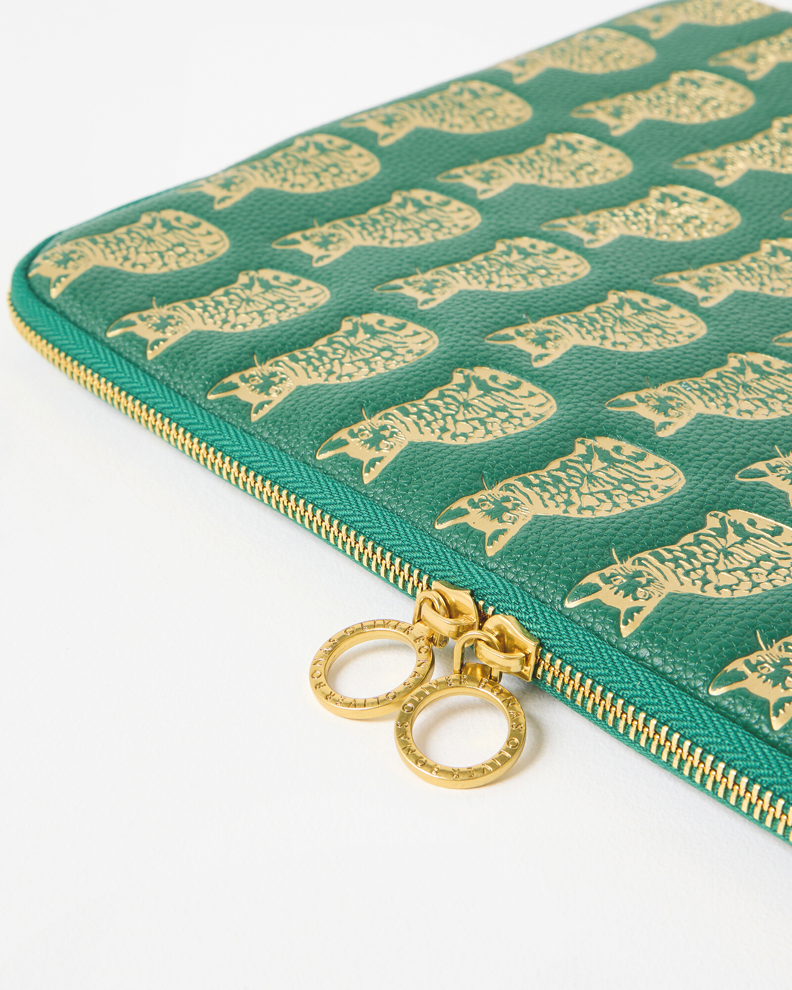 Cat Green Laptop Case | Oliver Bonas