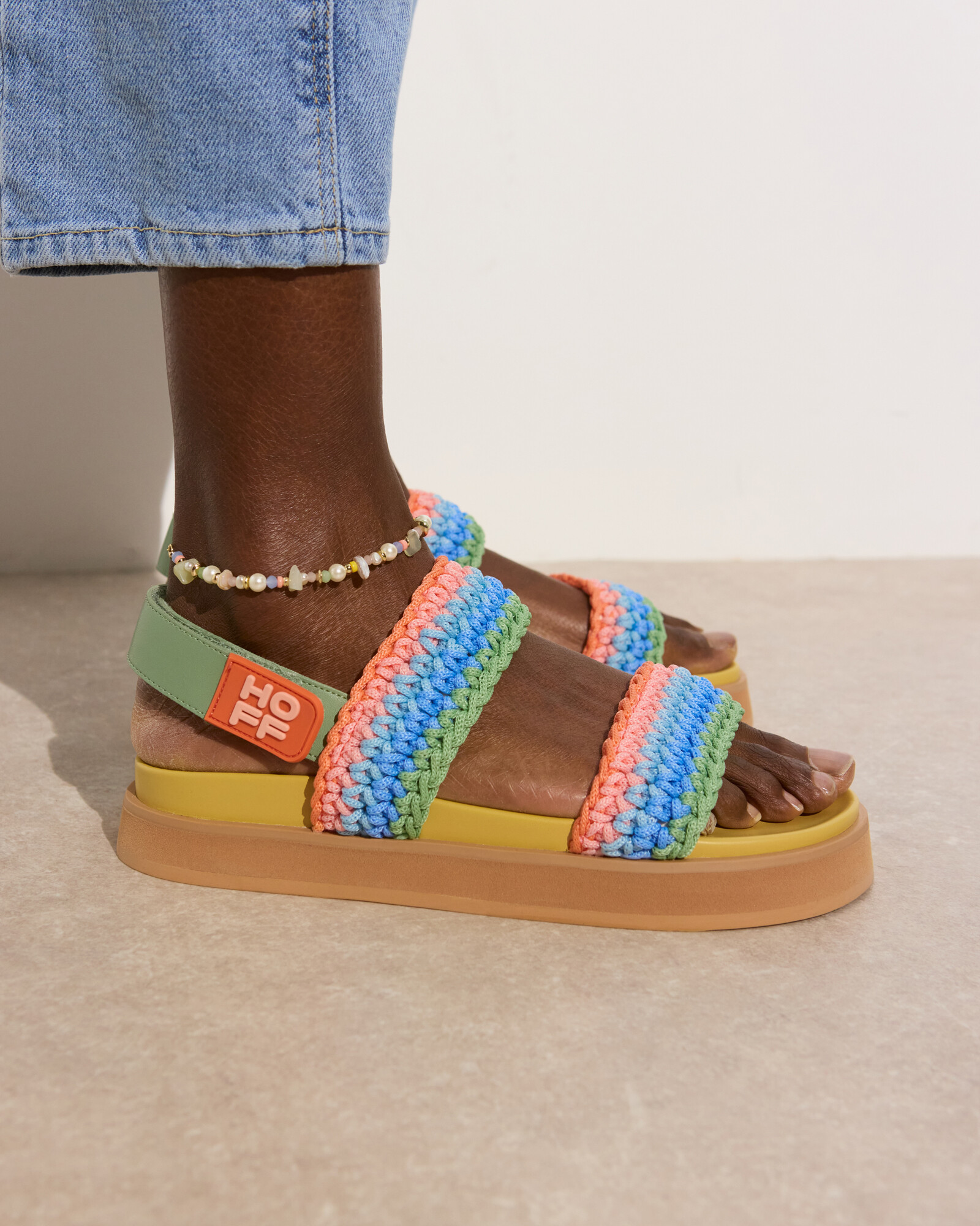 Hoff Galdana Multicolour Woven Flatform Sandals | Oliver Bonas