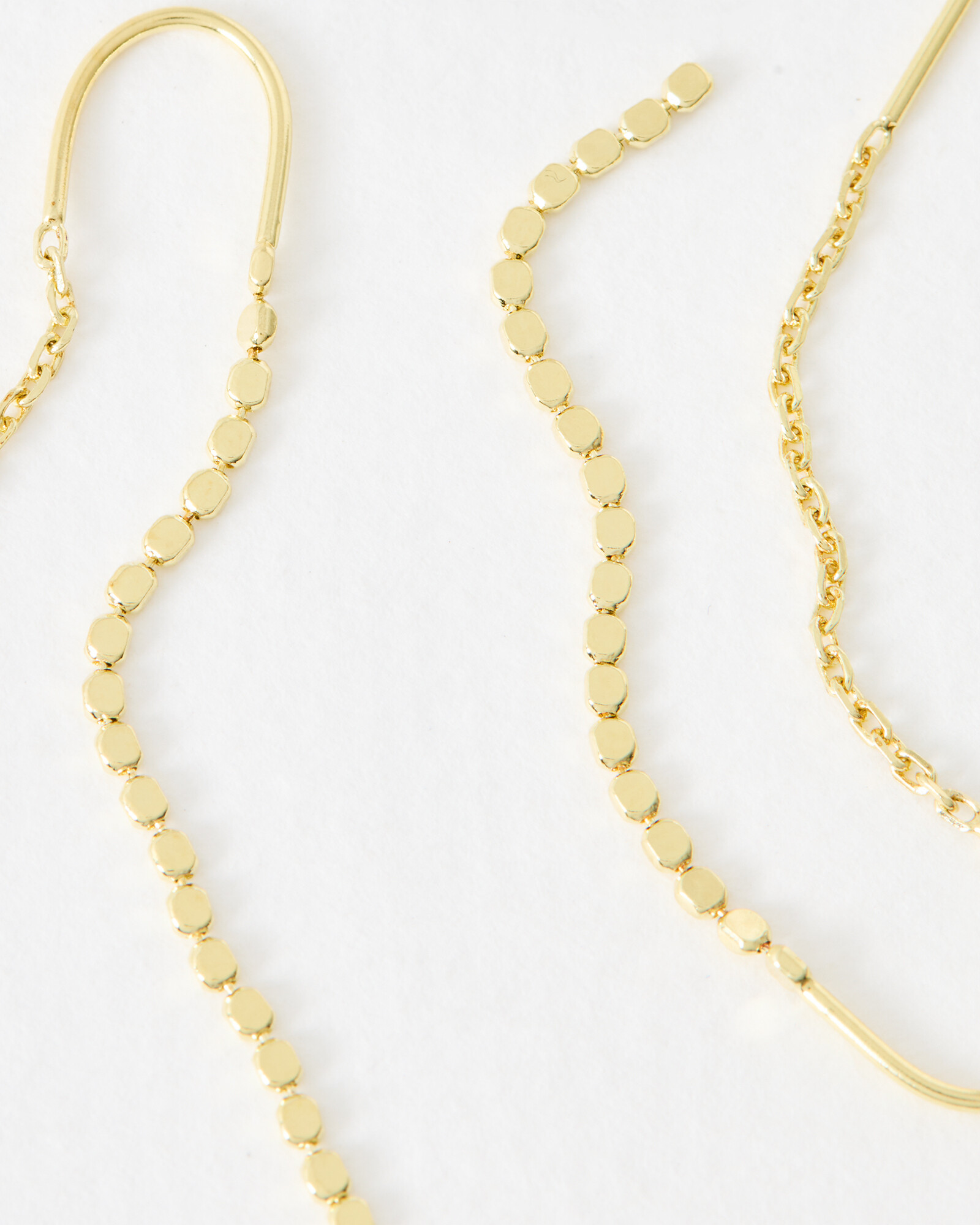 Iris Disc Thread Through Chain Earrings | Oliver Bonas