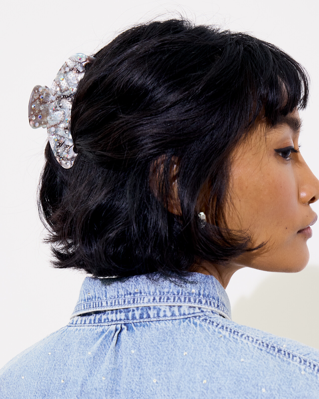 Kira Silver Embellished Hair Claw Clip | Oliver Bonas