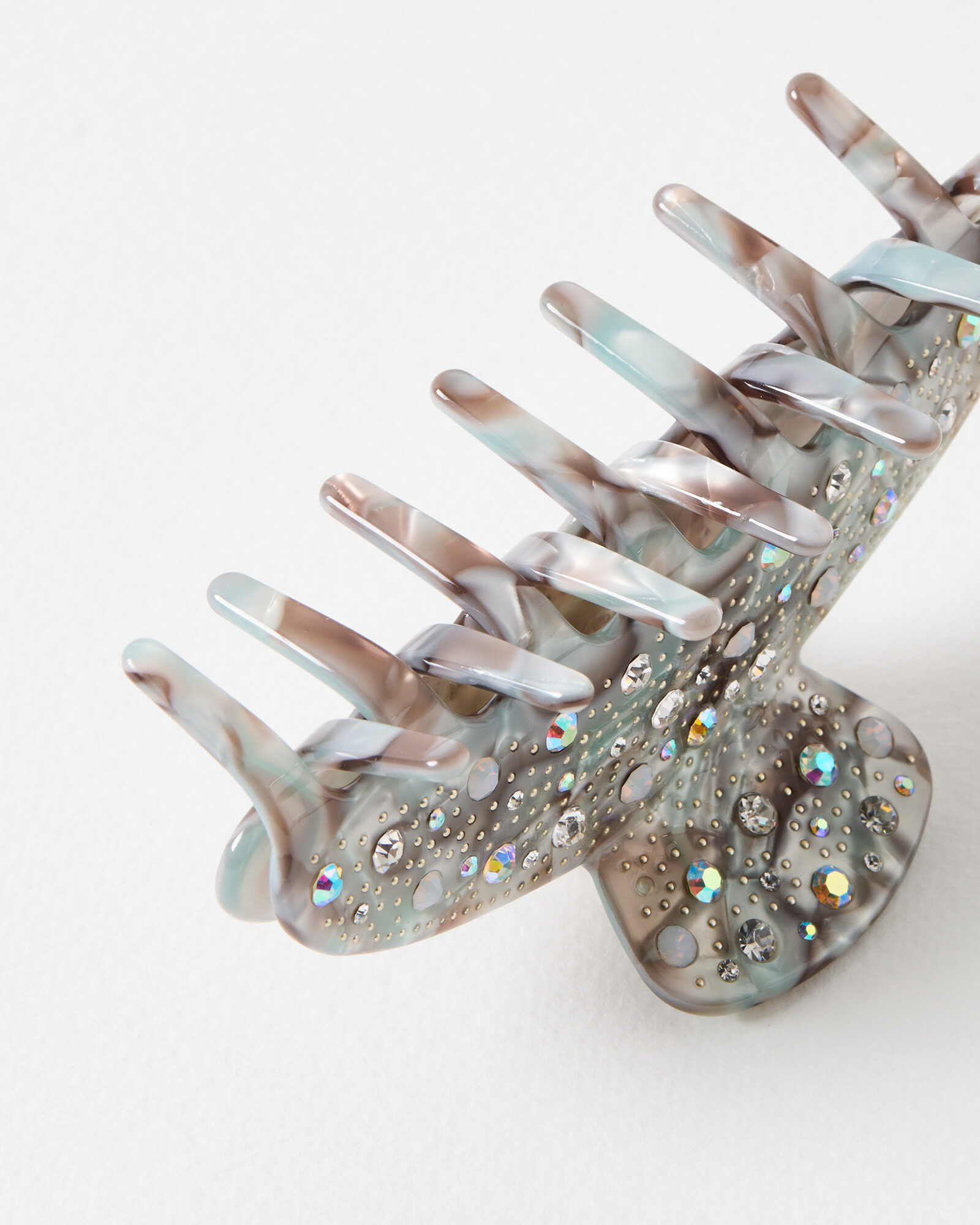 Kira Silver Embellished Hair Claw Clip | Oliver Bonas
