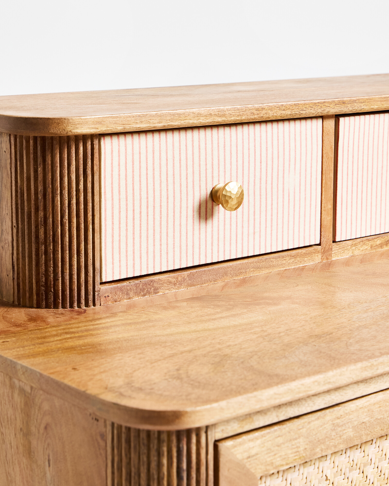 Tinta Pink Stripe Mango Wood Tallboy Chest of Drawers | Oliver Bonas