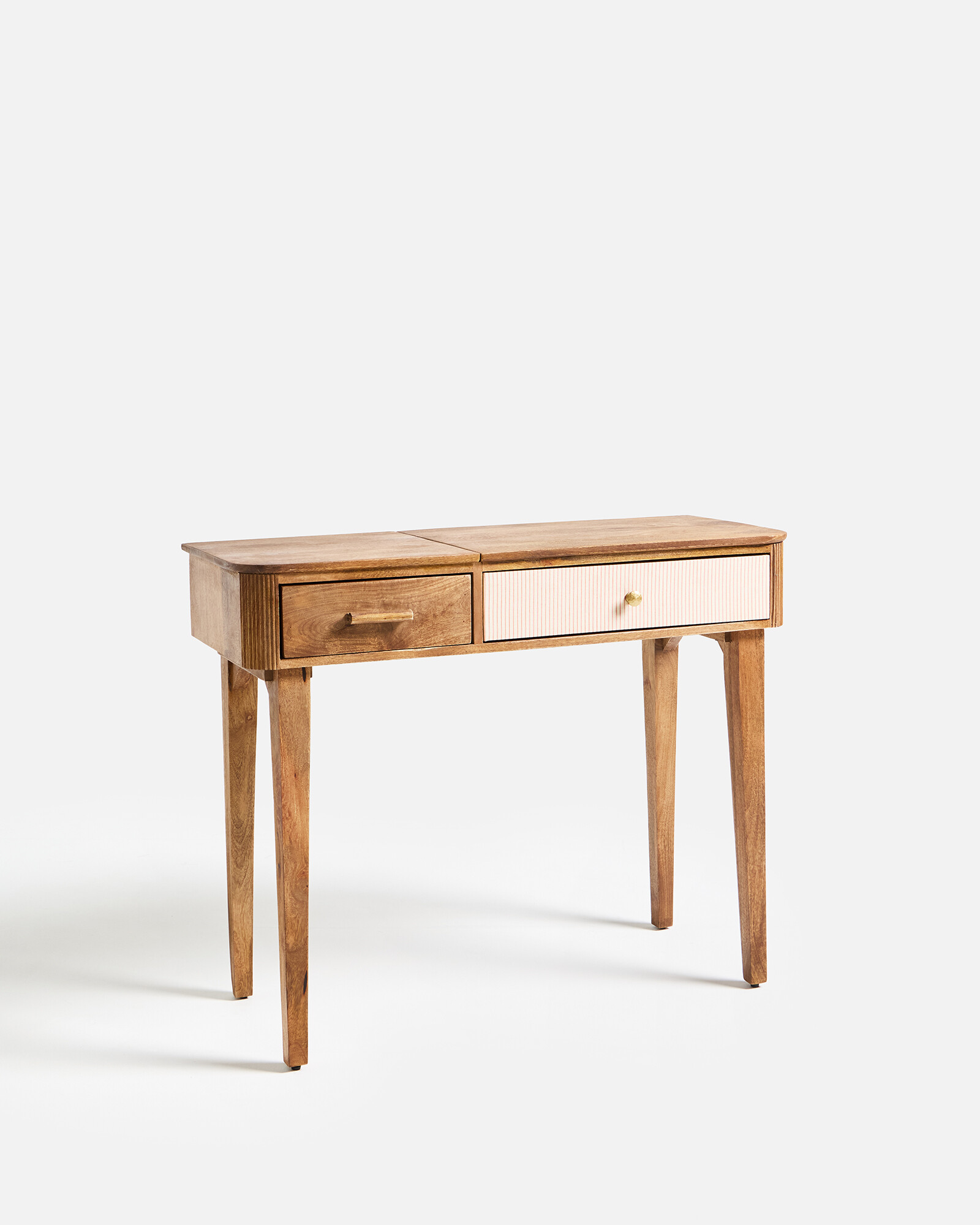 Tinta Pink Stripe Mango Wood Dressing Table | Oliver Bonas