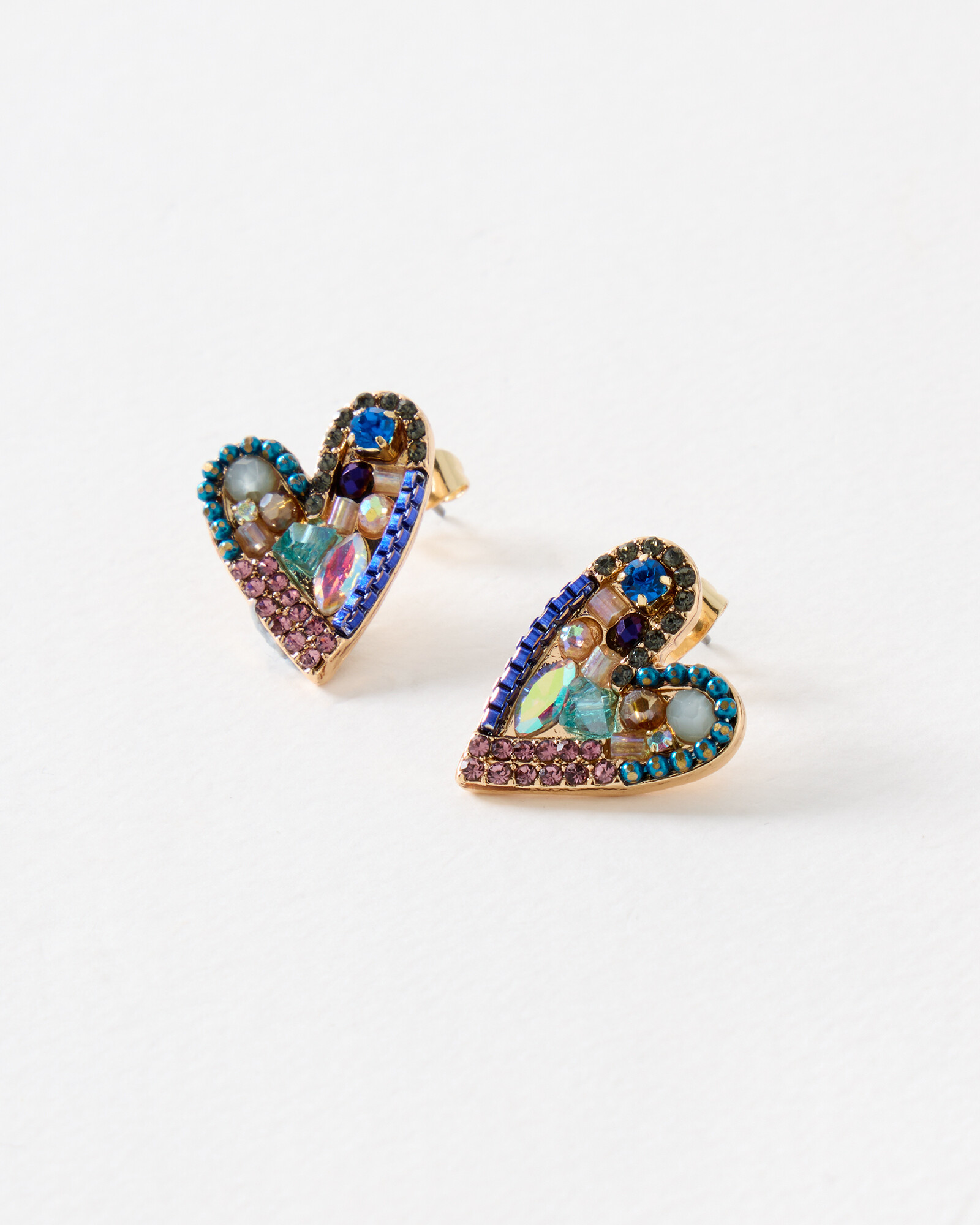 Becca Stone Cluster Statement Heart Earrings | Oliver Bonas