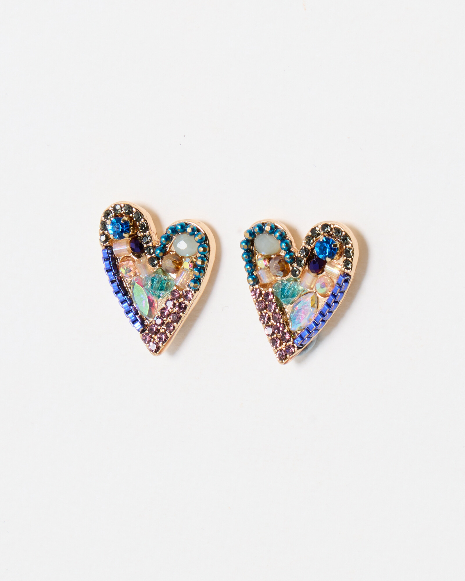 Becca Stone Cluster Statement Heart Earrings | Oliver Bonas