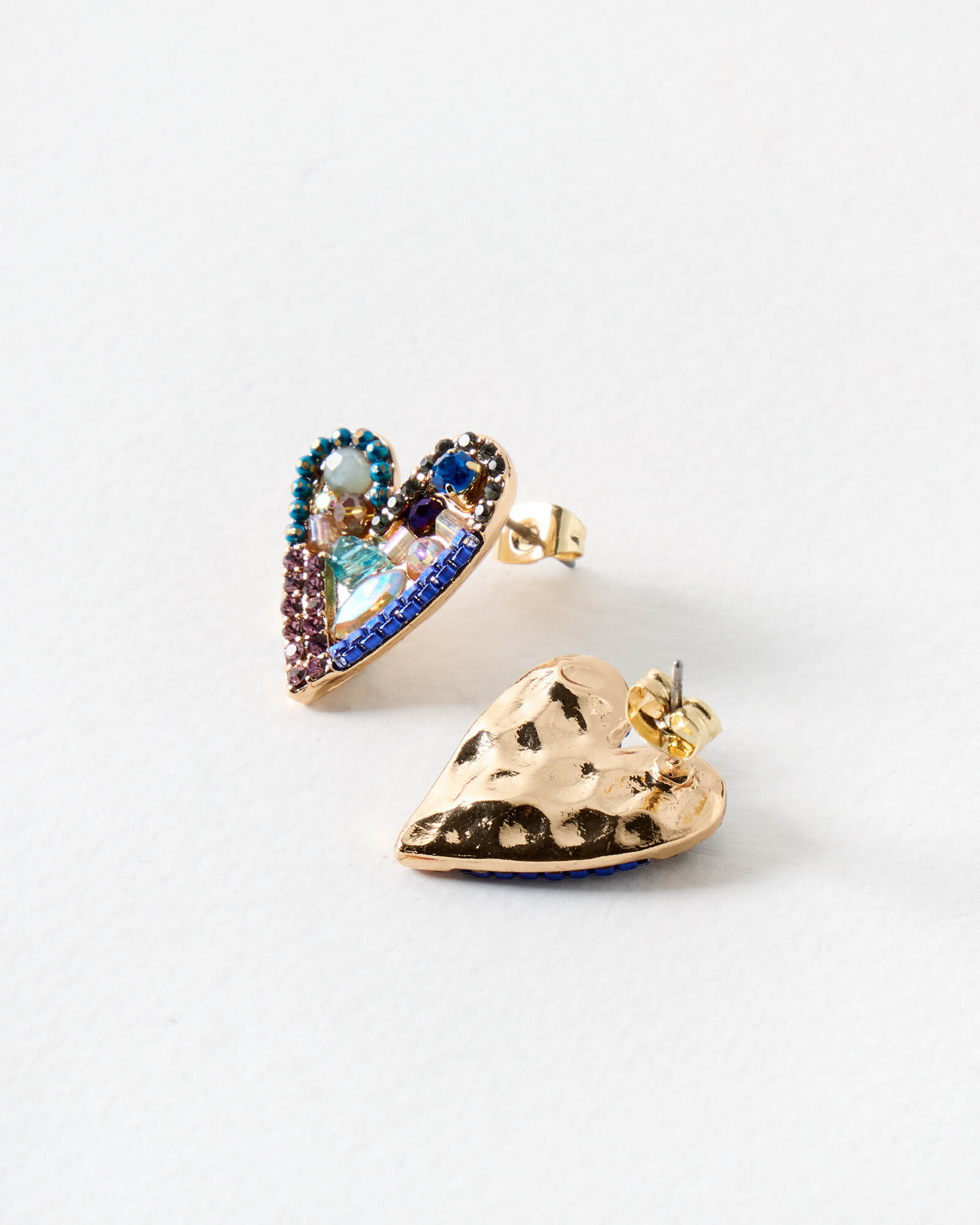 Becca Stone Cluster Statement Heart Earrings | Oliver Bonas