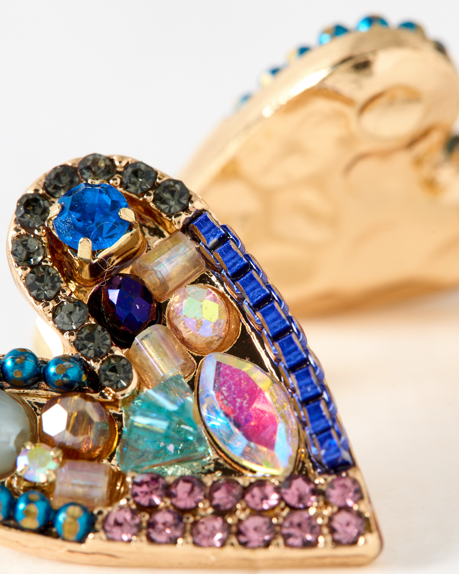 Becca Stone Cluster Statement Heart Earrings | Oliver Bonas