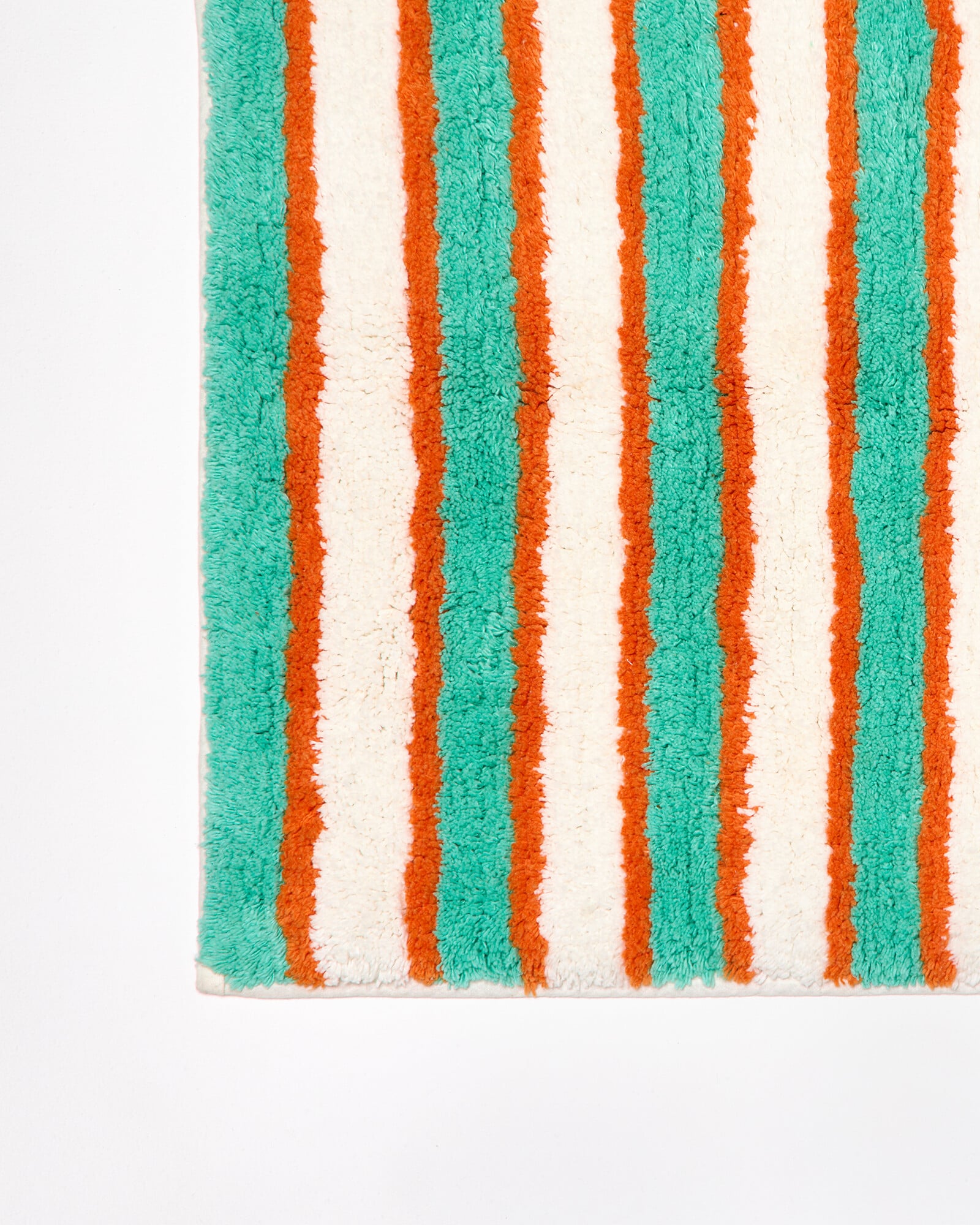 Green & White Striped Bath Mat | Oliver Bonas