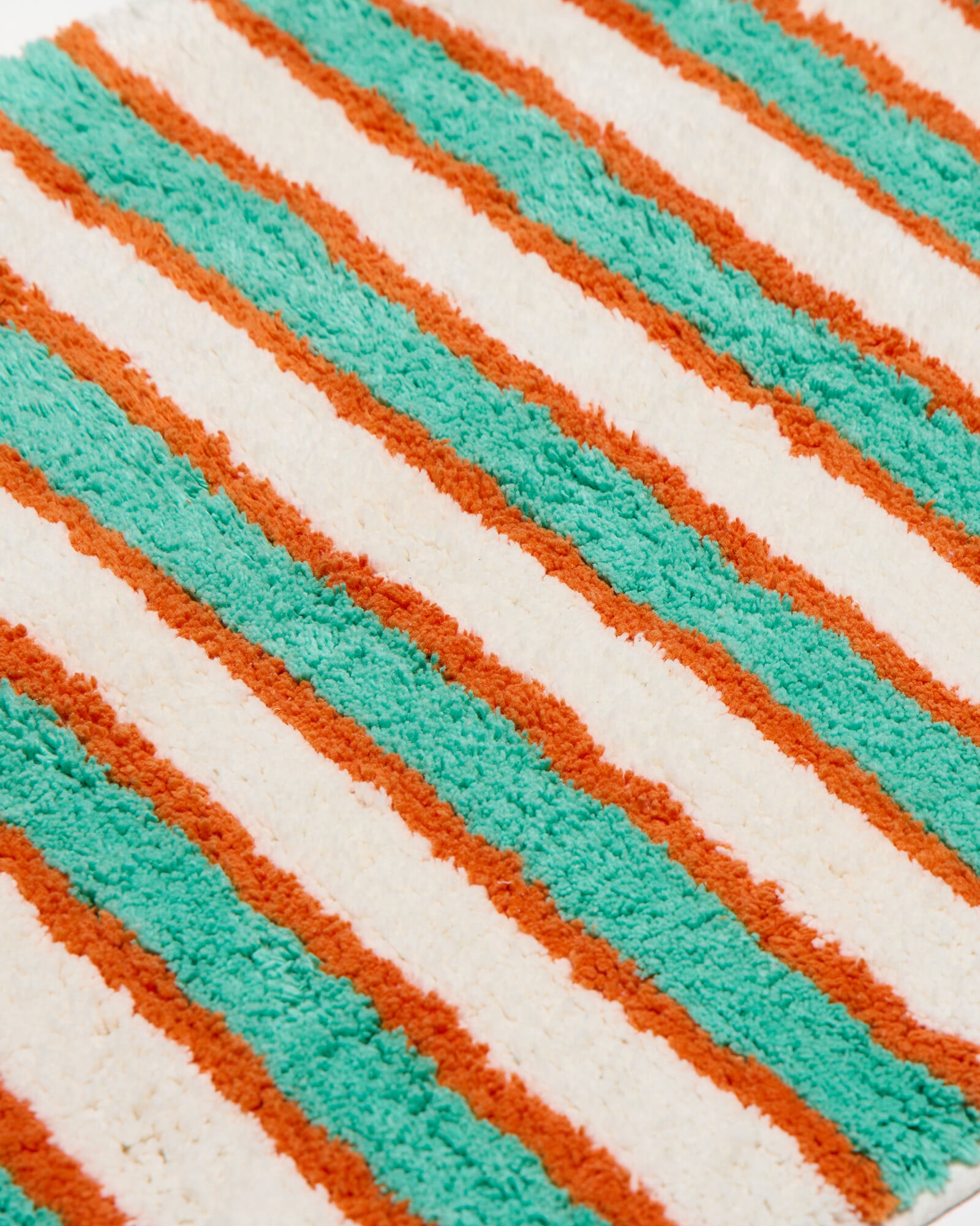 Green & White Striped Bath Mat | Oliver Bonas