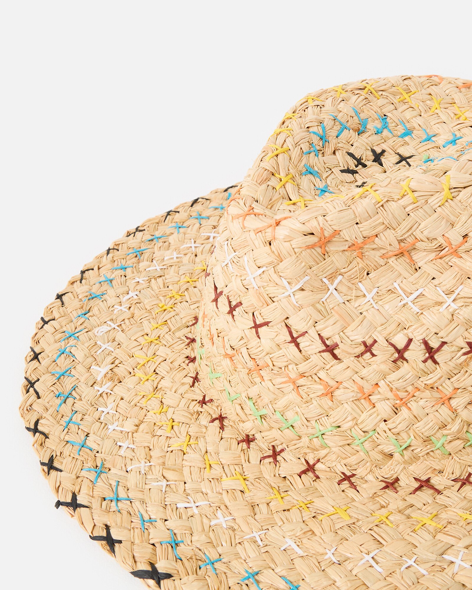 Natural Embroidered Cowboy Straw Fedora Hat | Oliver Bonas