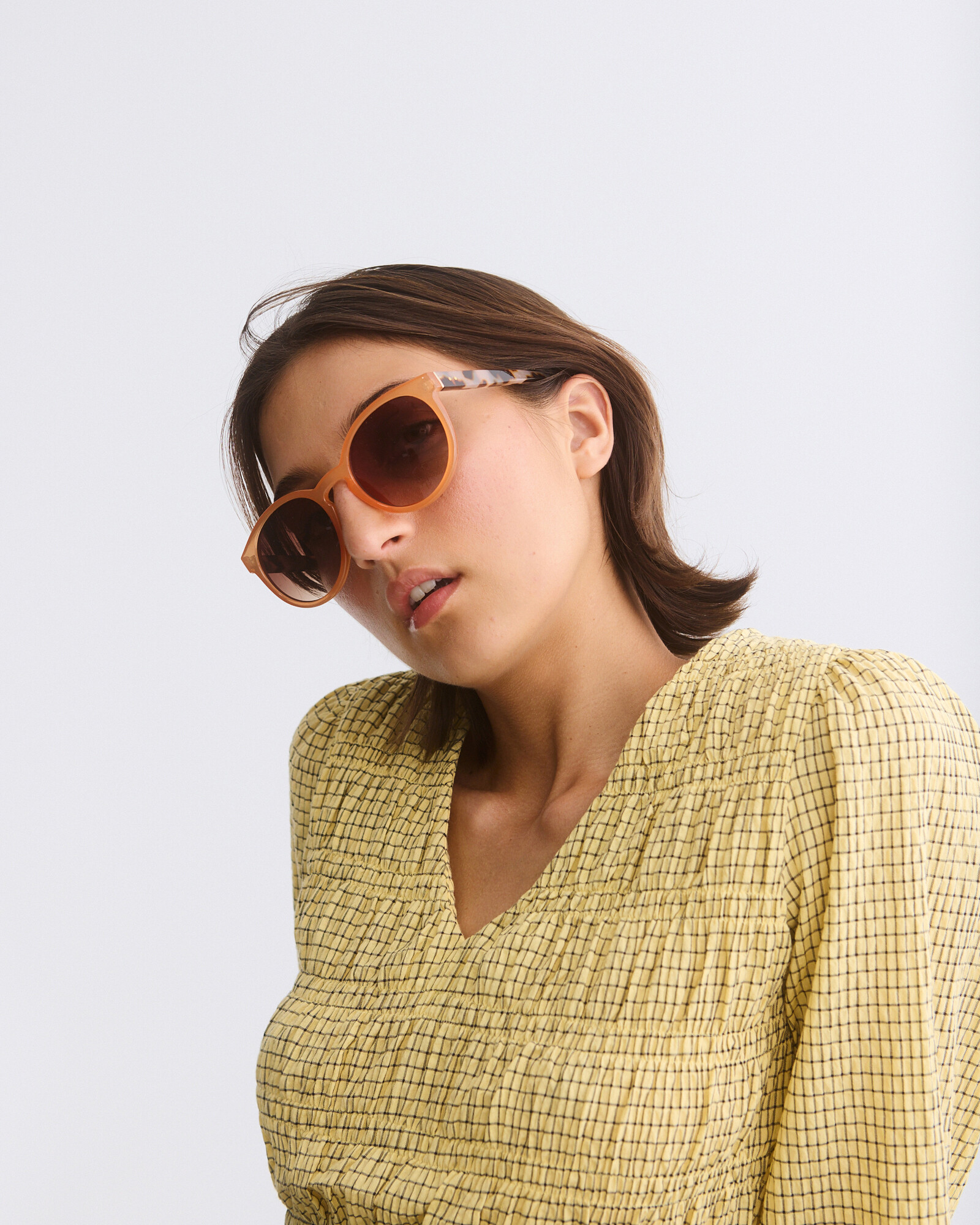 Orange & Milky Faux Tortoiseshell Preppy Sunglasses | Oliver Bonas