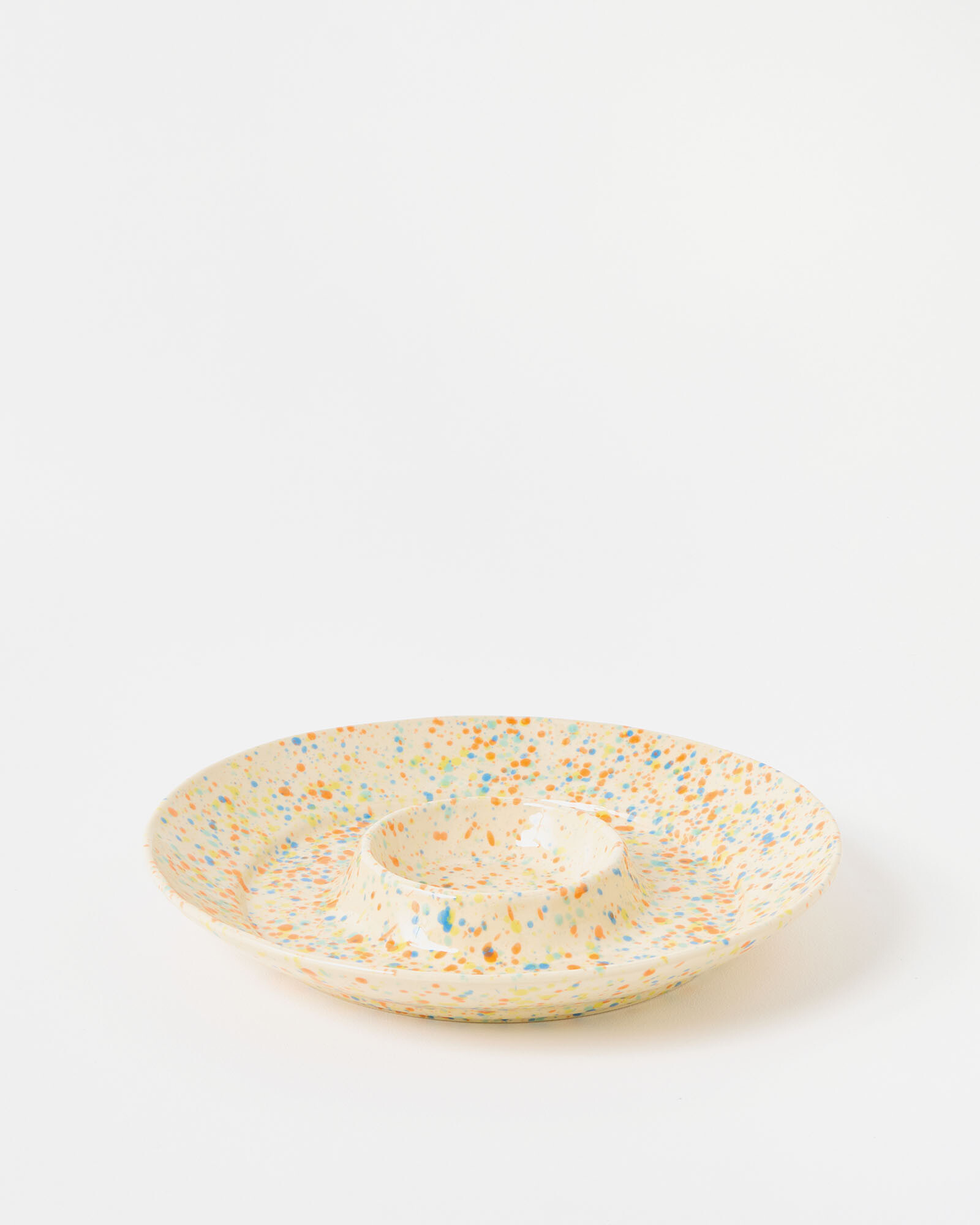 Tami Splatter Ceramic Chip & Dip Platter | Oliver Bonas