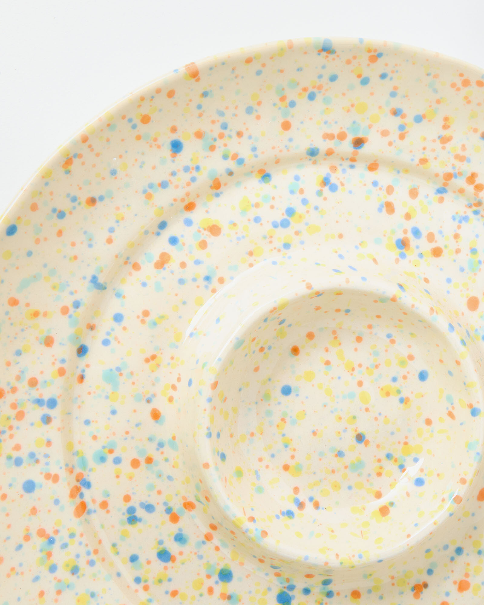 Tami Splatter Ceramic Chip & Dip Platter | Oliver Bonas