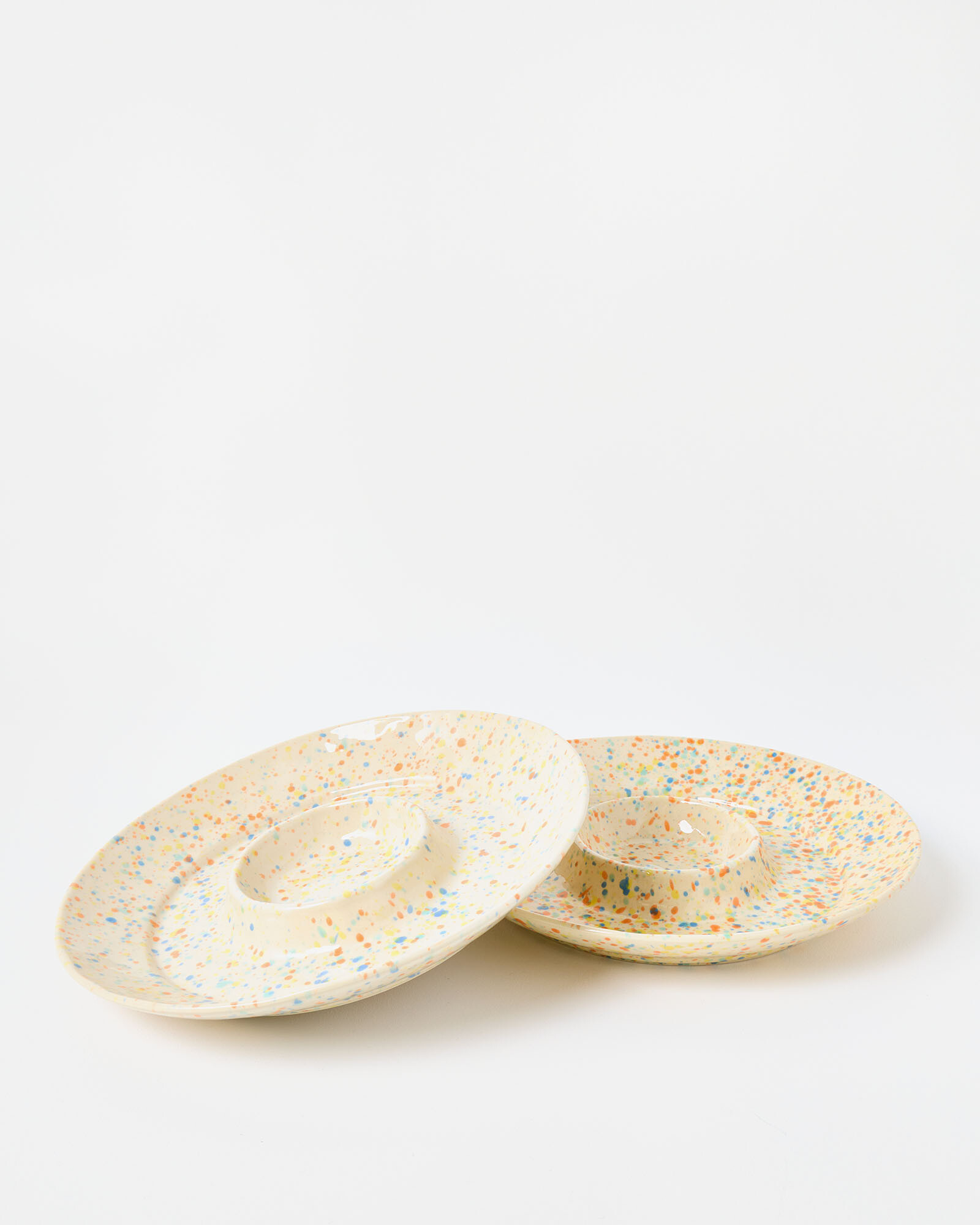 Tami Splatter Ceramic Chip & Dip Platter | Oliver Bonas