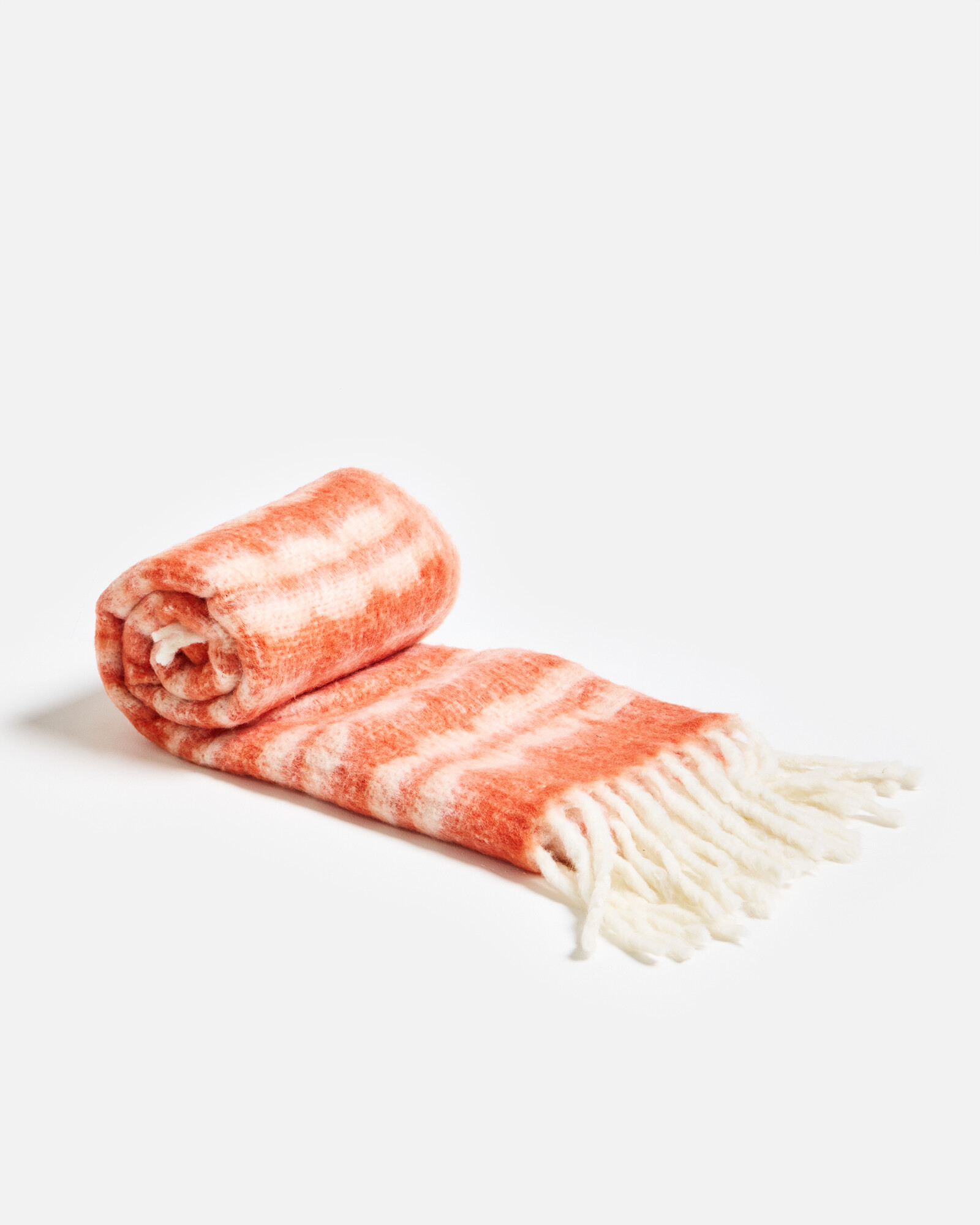 Amina Reversible Orange Check Cosy Throw | Oliver Bonas