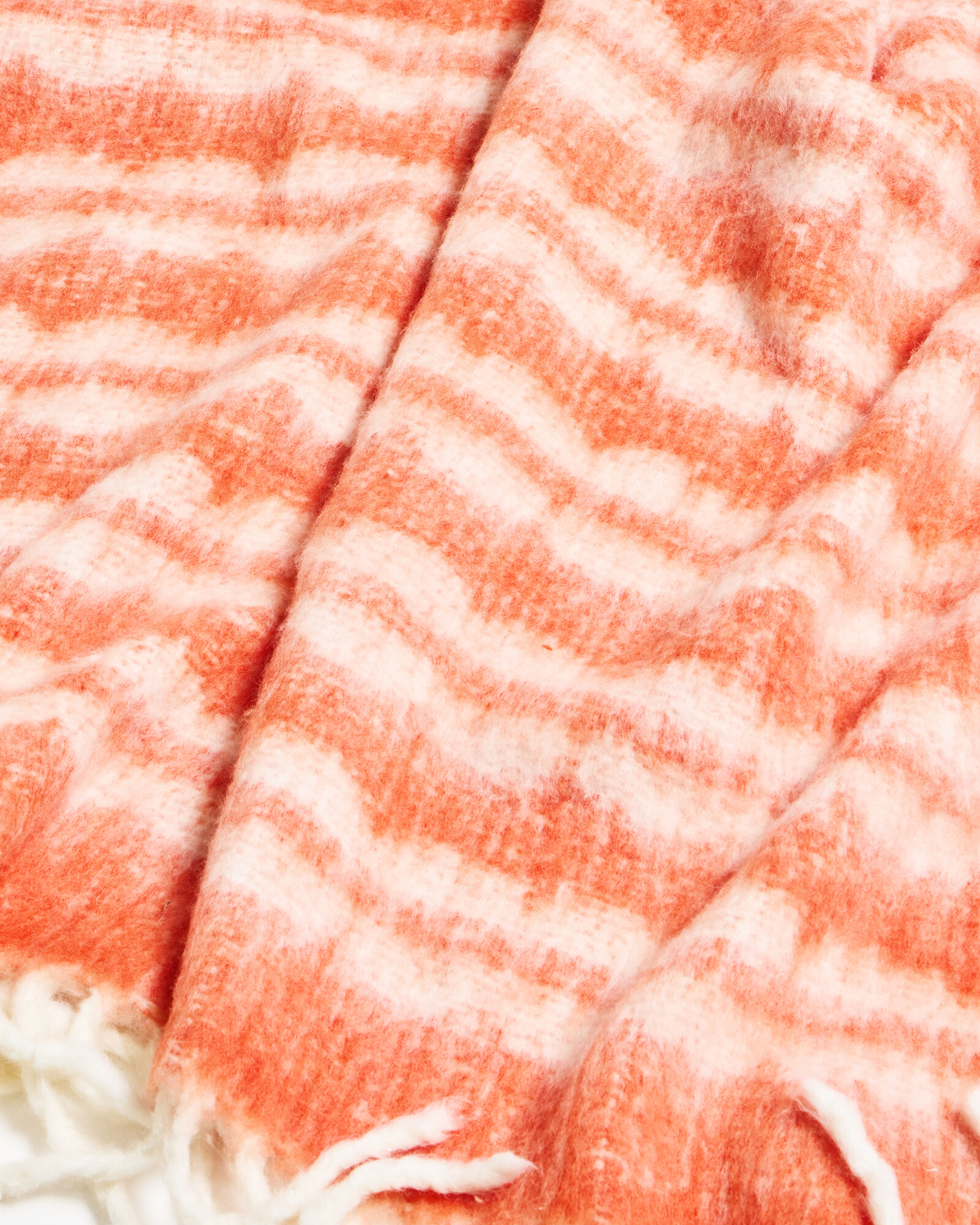 Amina Reversible Orange Check Cosy Throw | Oliver Bonas