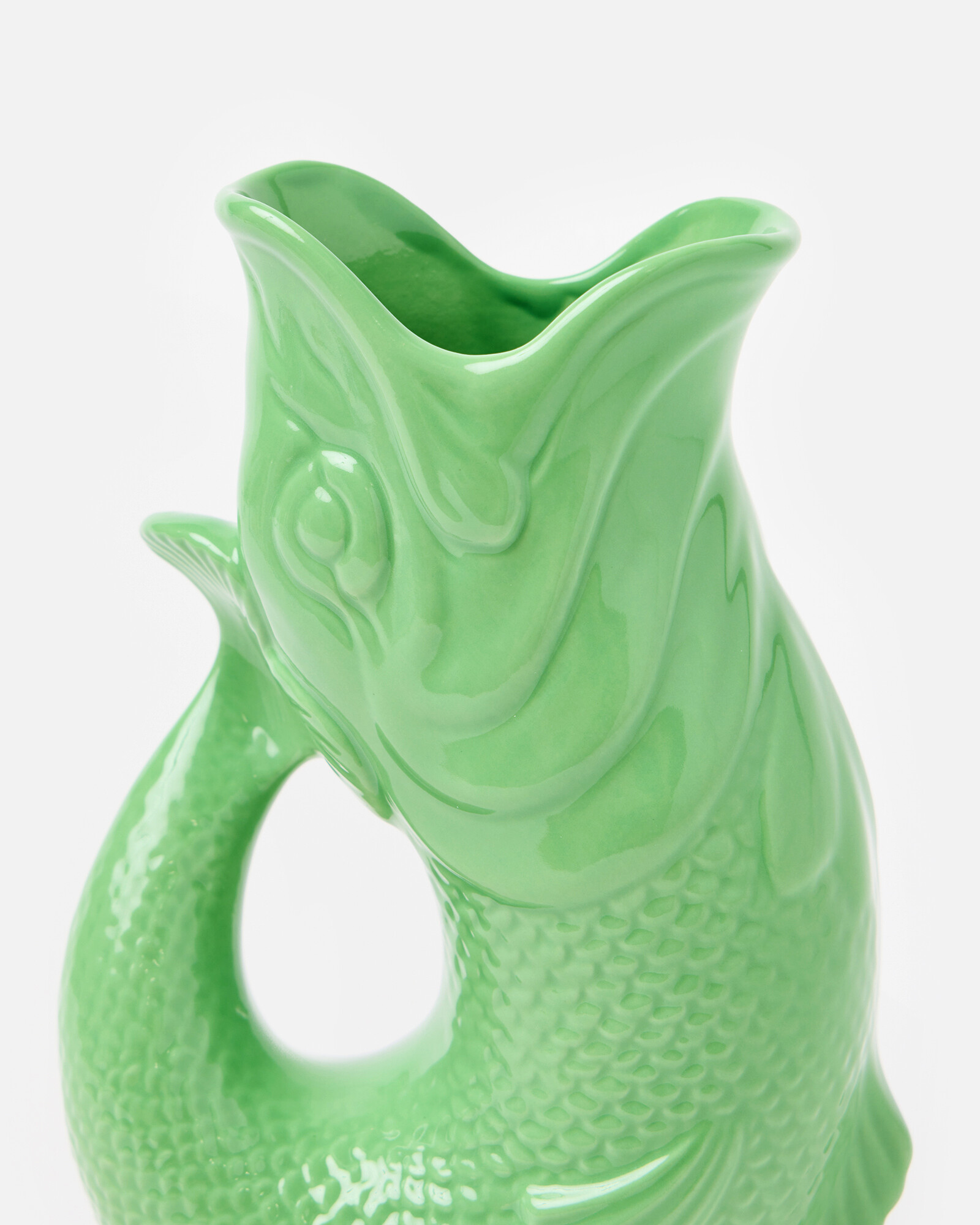 Green Ceramic Gluggle Jug Large | Oliver Bonas