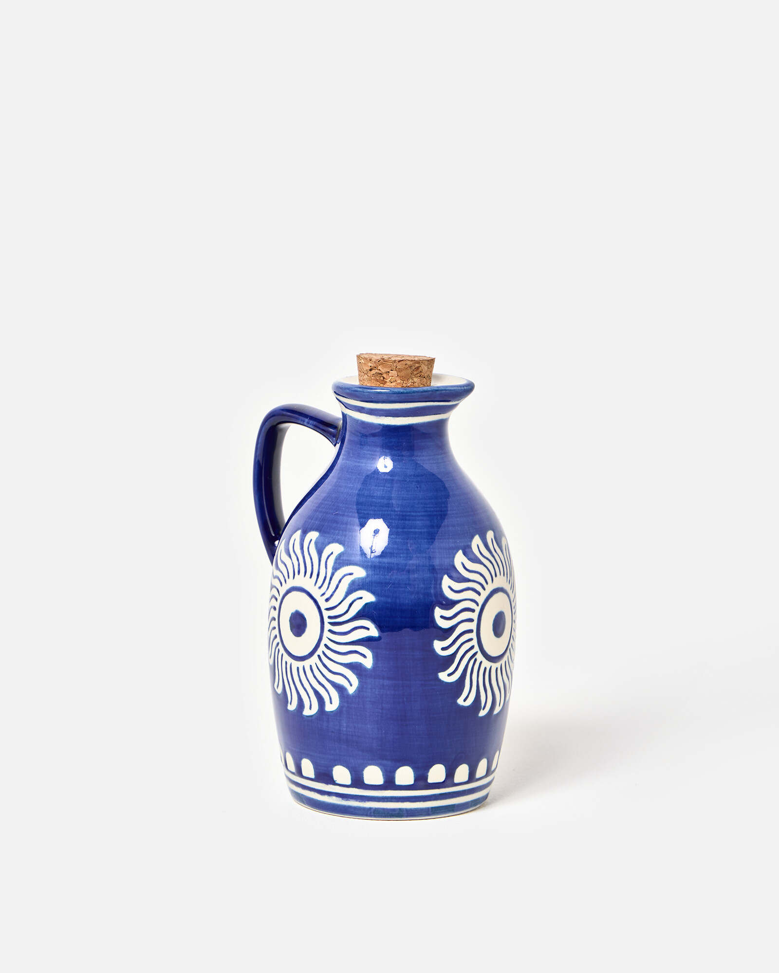 Soleil Blue Ceramic Oil Bottle | Oliver Bonas