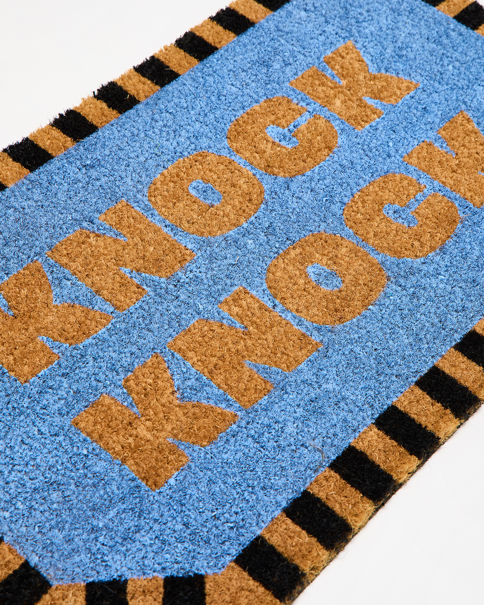 Knock Knock Blue Striped Border Doormat | Oliver Bonas