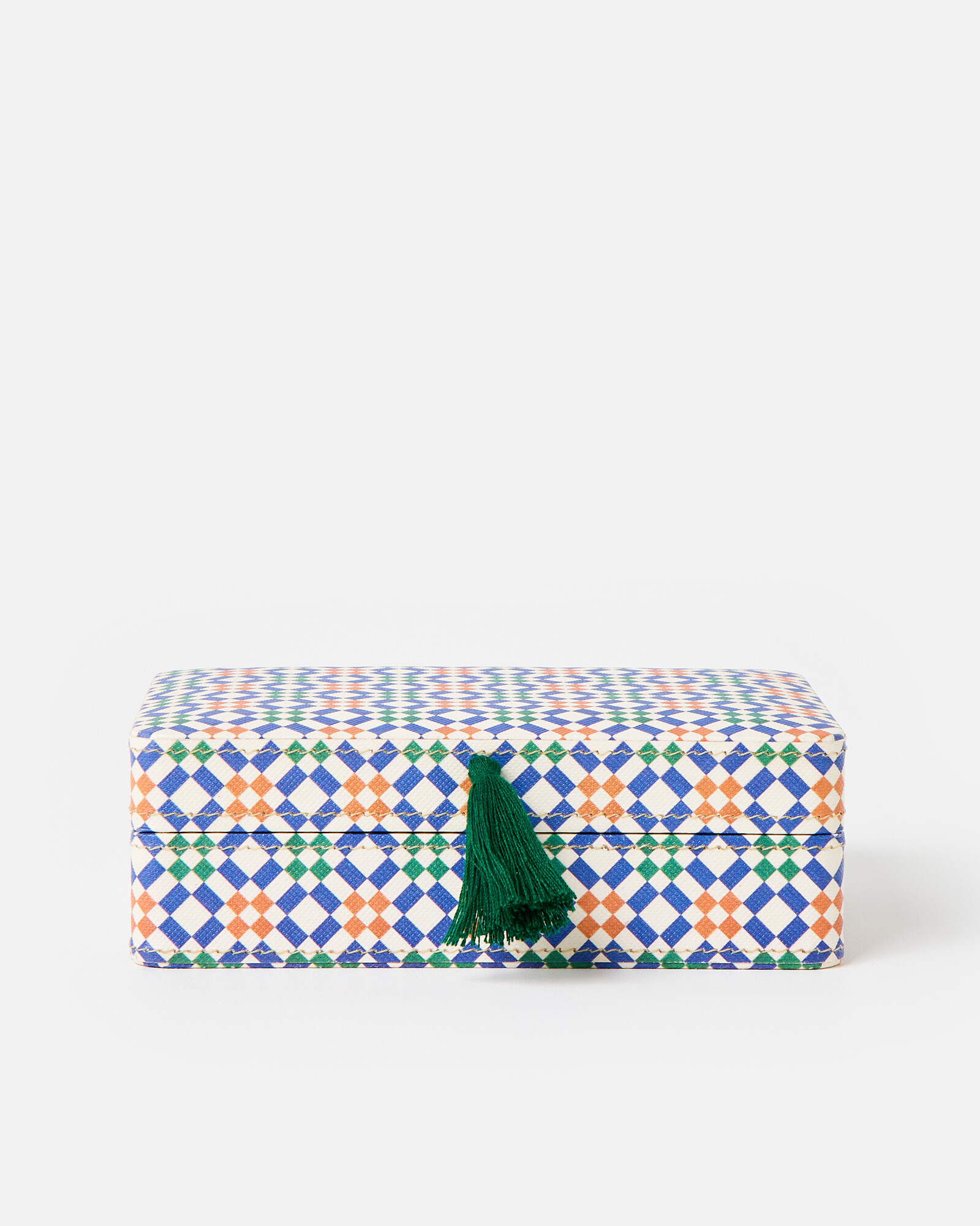Geometric Blue Paper Jewellery Box Medium | Oliver Bonas IE