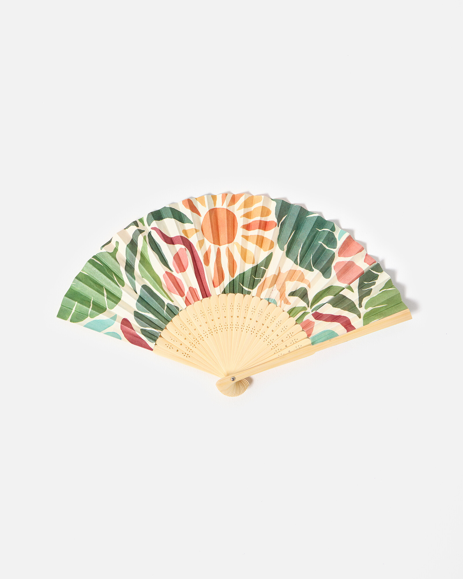 Palm Printed Hand Held Fan | Oliver Bonas