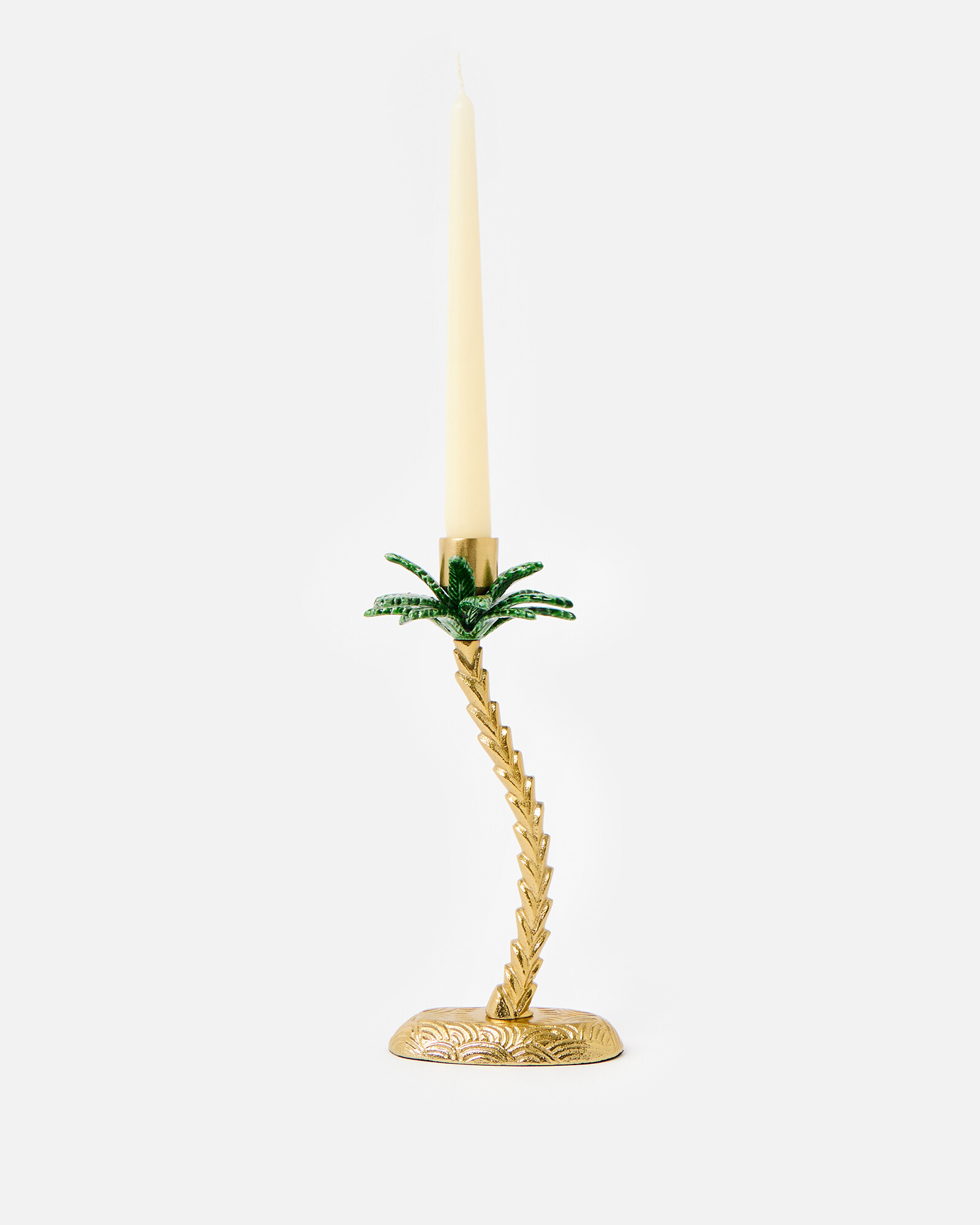 Palm Tree Gold Metal Candle Holder | Oliver Bonas