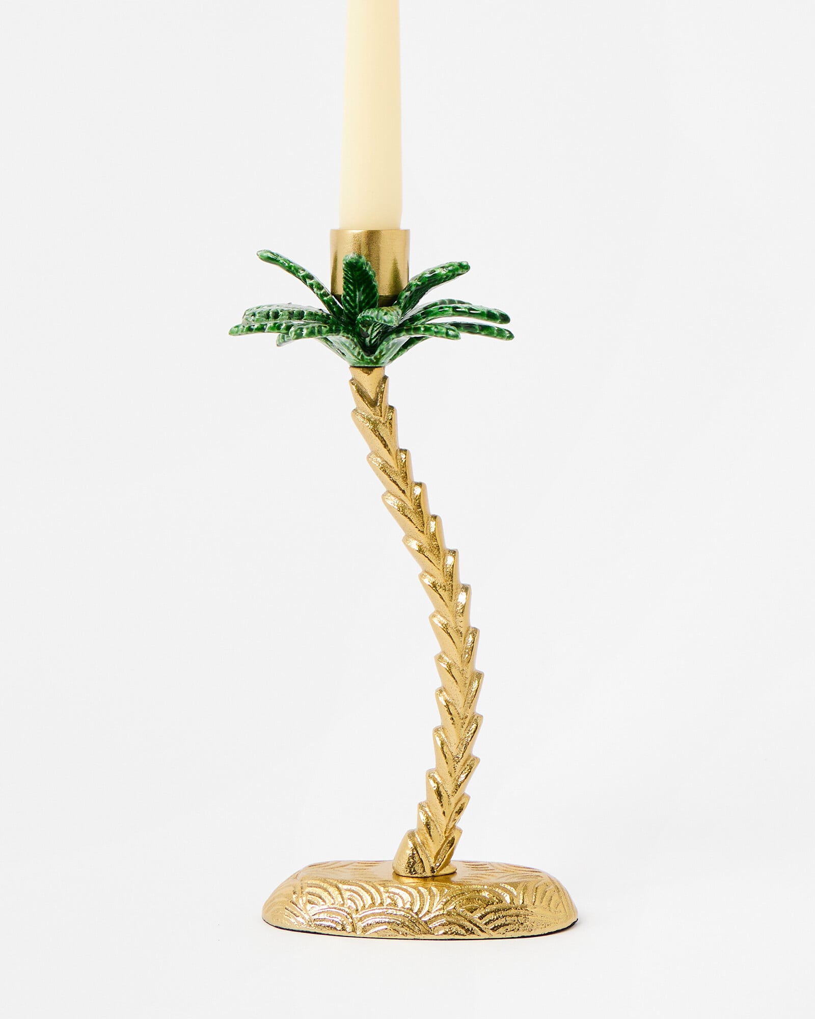 Palm Tree Gold Metal Candle Holder | Oliver Bonas