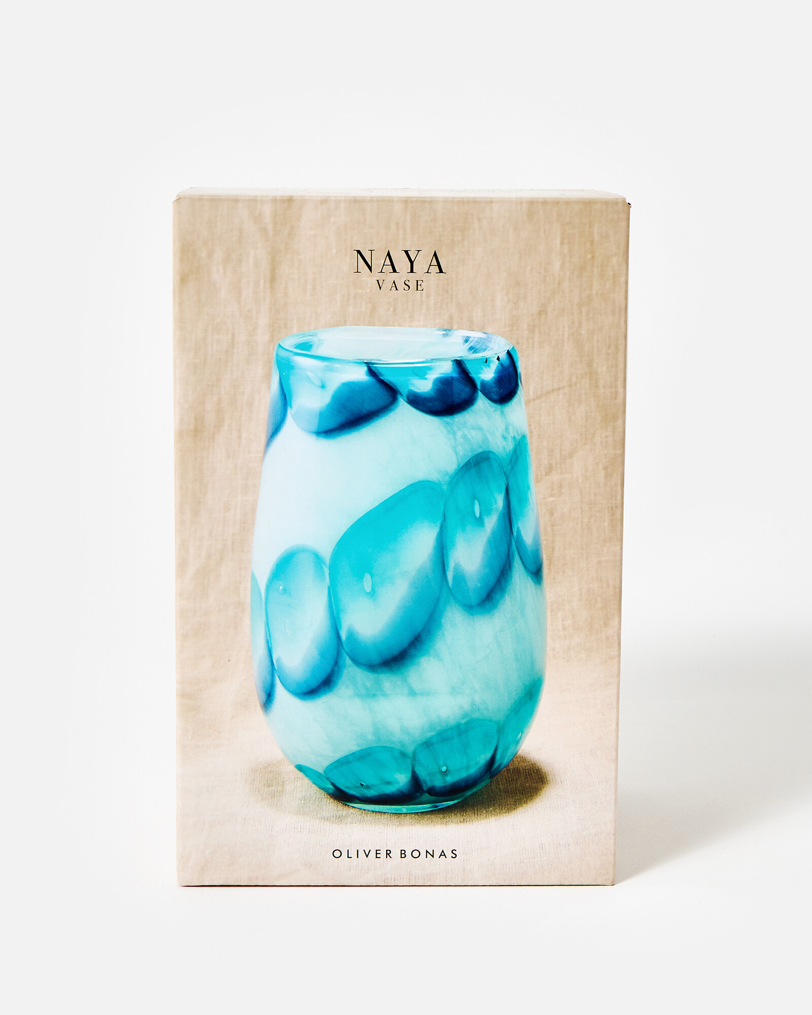Naya Blue Glass Flower Vase | Oliver Bonas