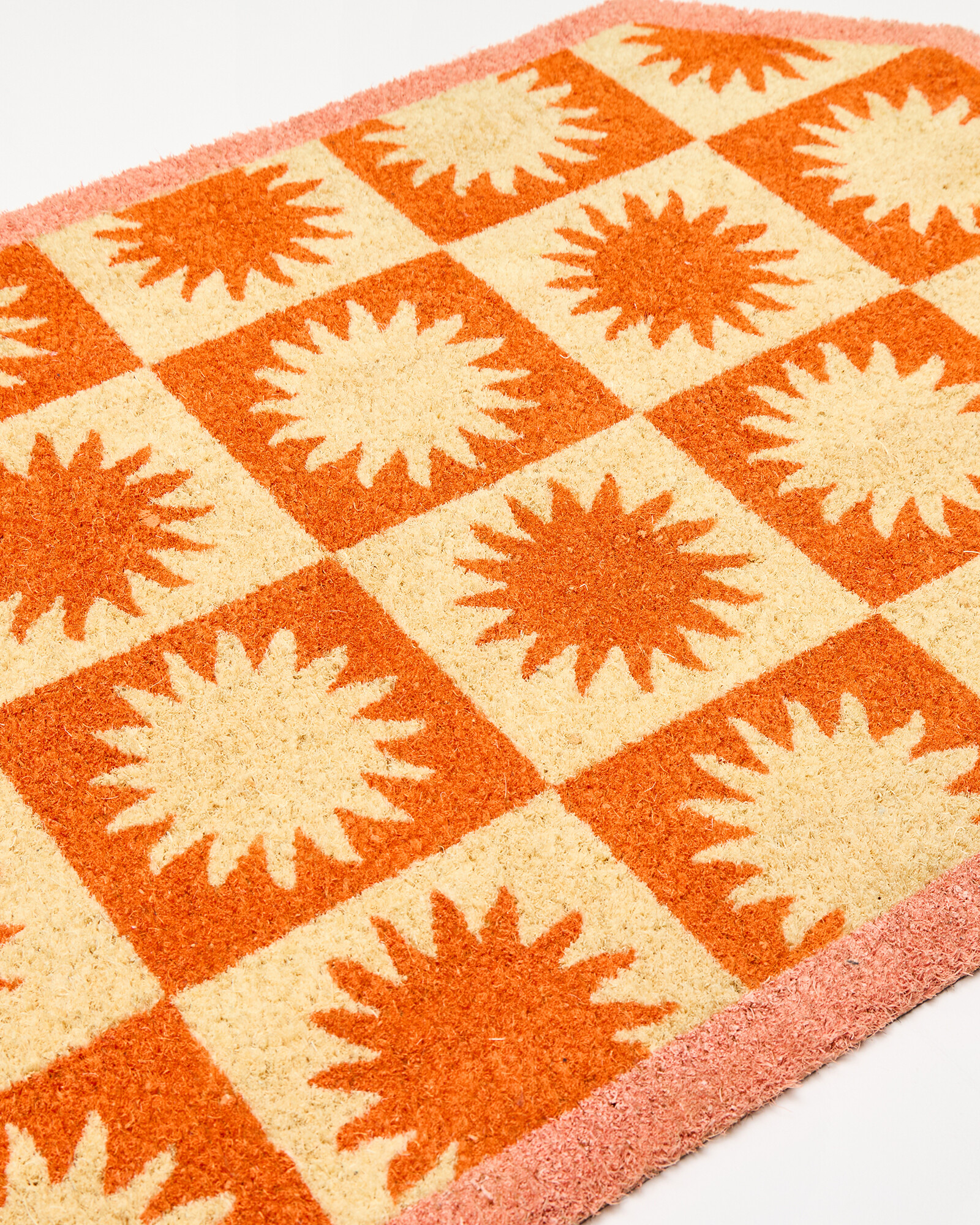Geometric Sun Chequerboard Doormat | Oliver Bonas