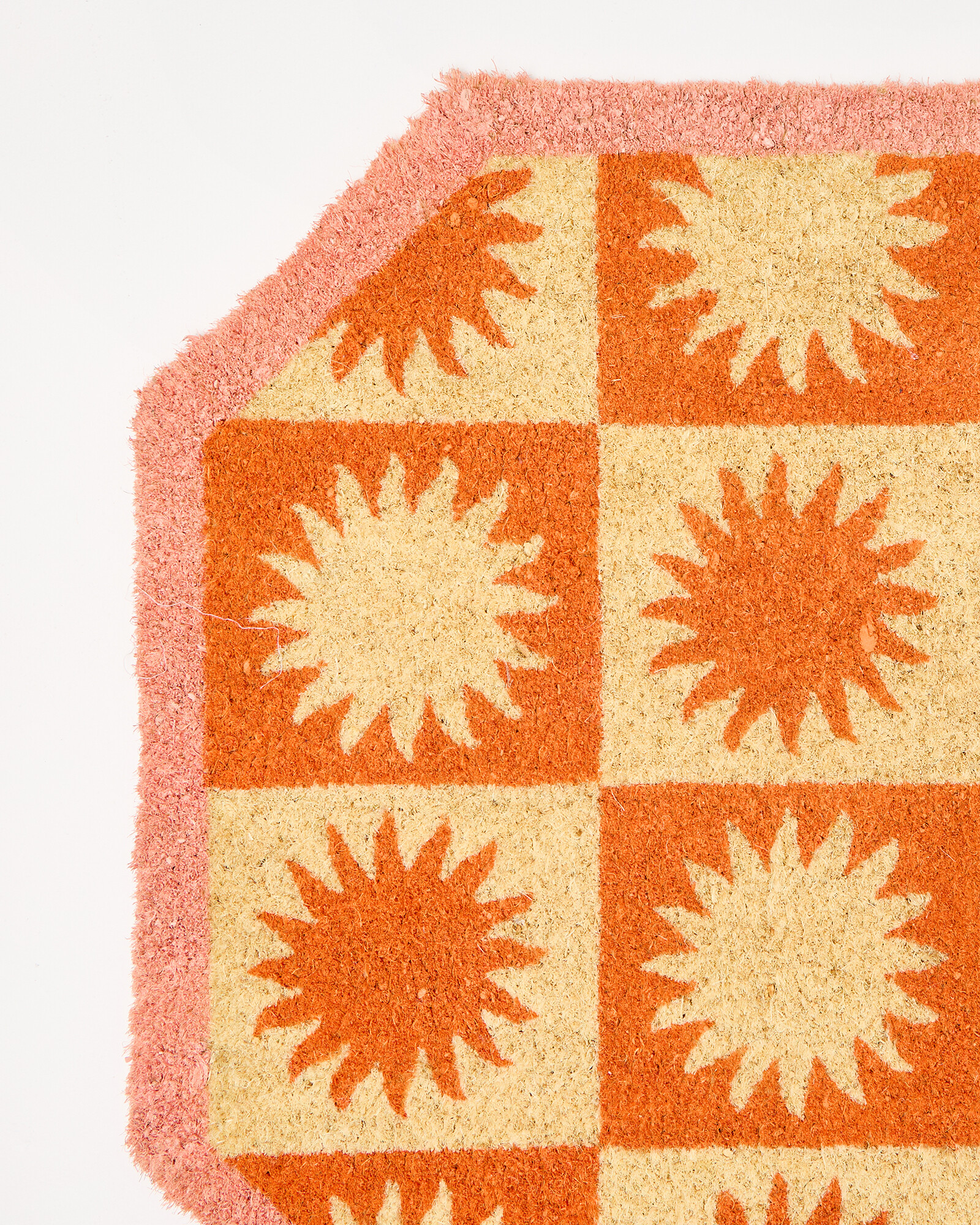 Geometric Sun Chequerboard Doormat | Oliver Bonas
