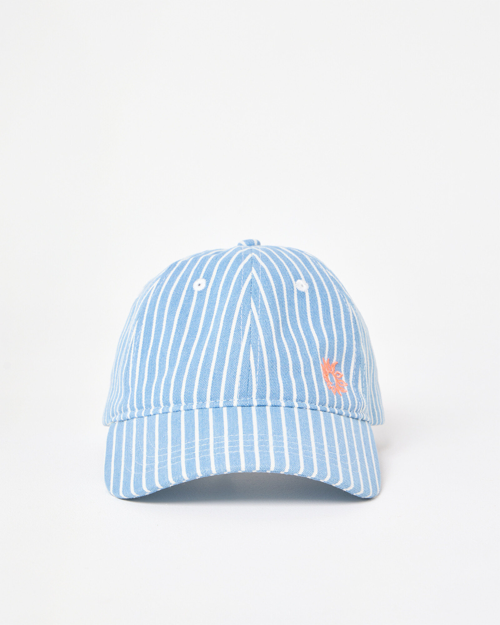 Blue Denim & White Pinstripe Cap Hat | Oliver Bonas