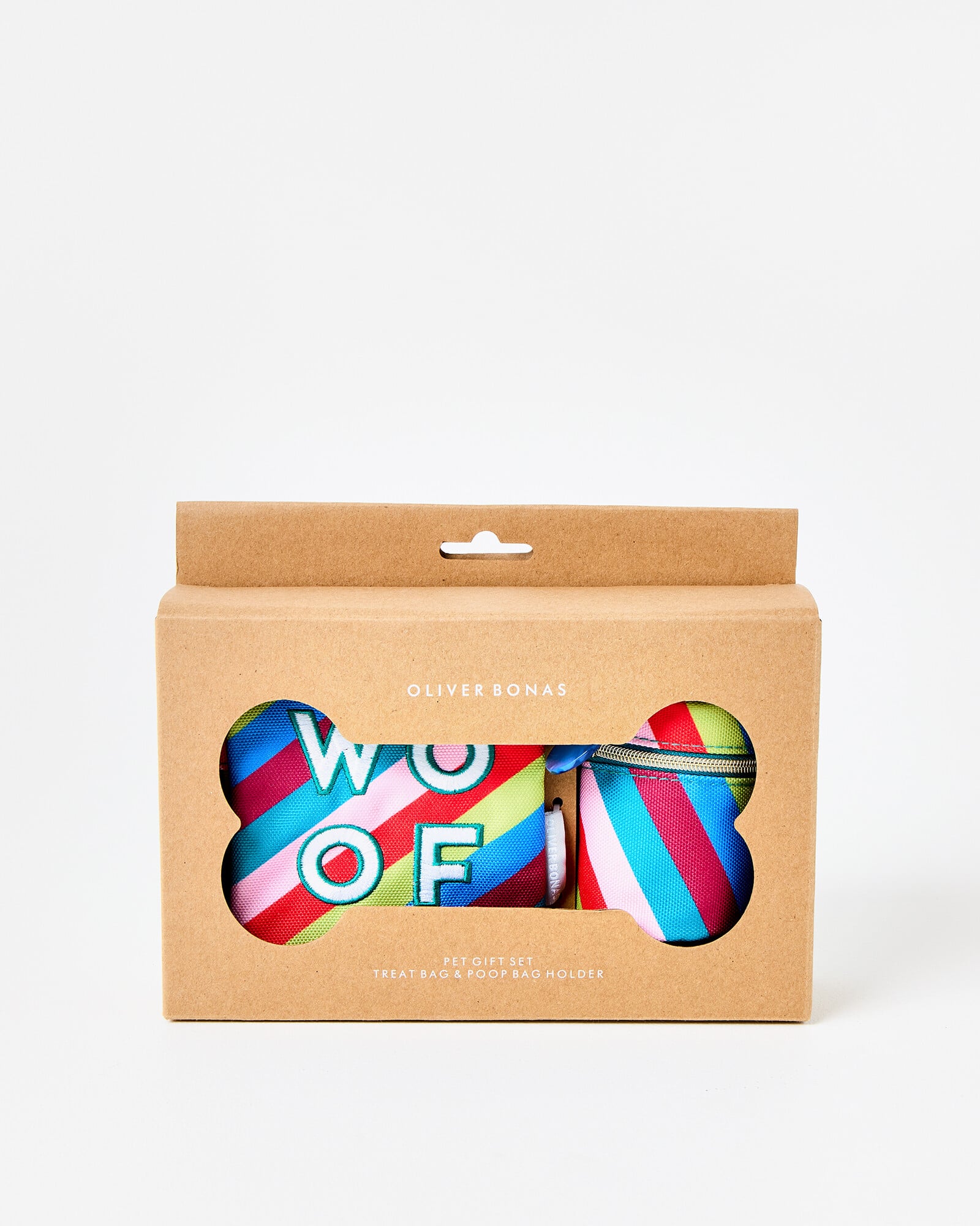 Rainbow Stripe Dog Treat & Poop Bag Gift Set | Oliver Bonas US