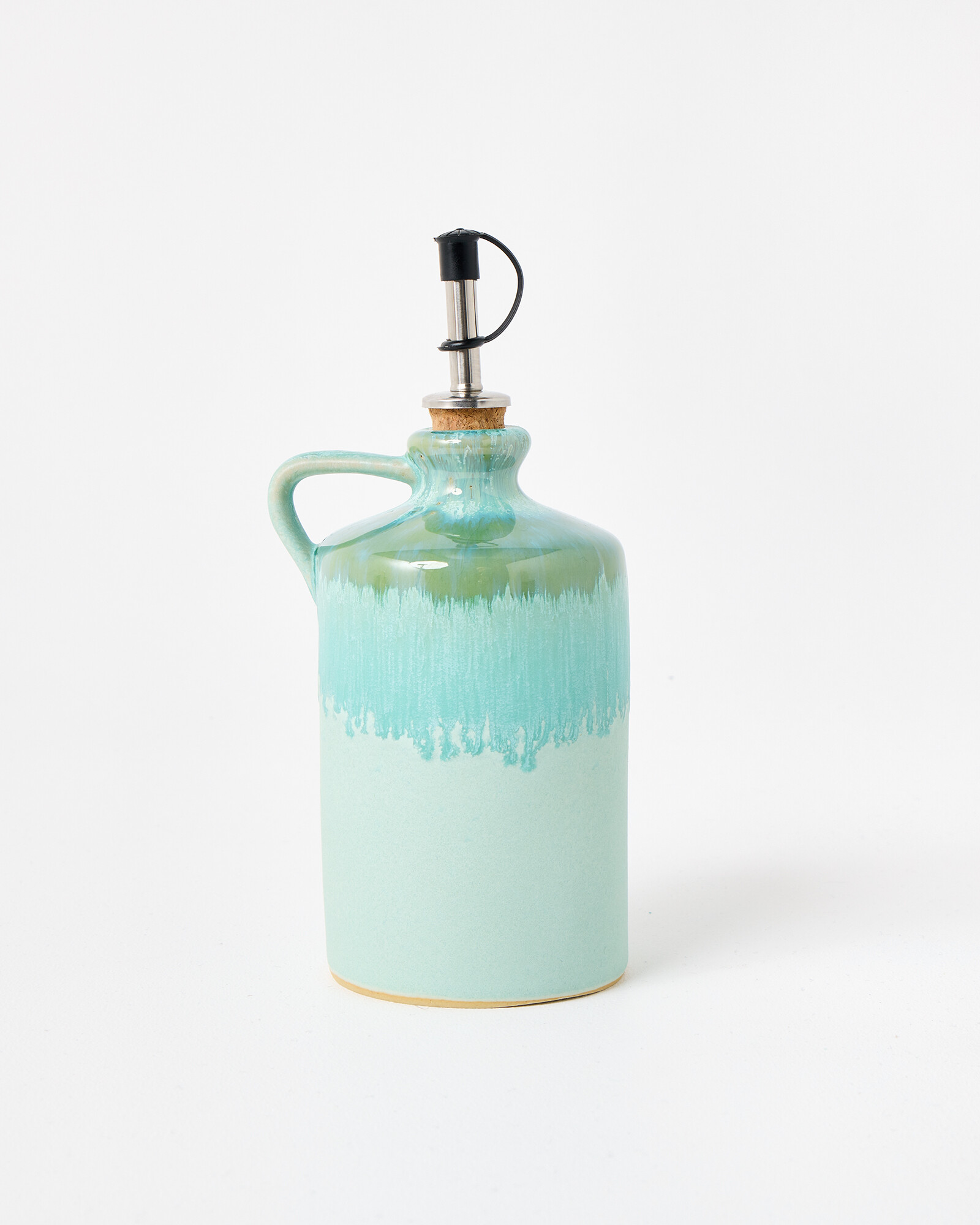 Soleil Blue Reactive Glaze Oil Bottle | Oliver Bonas
