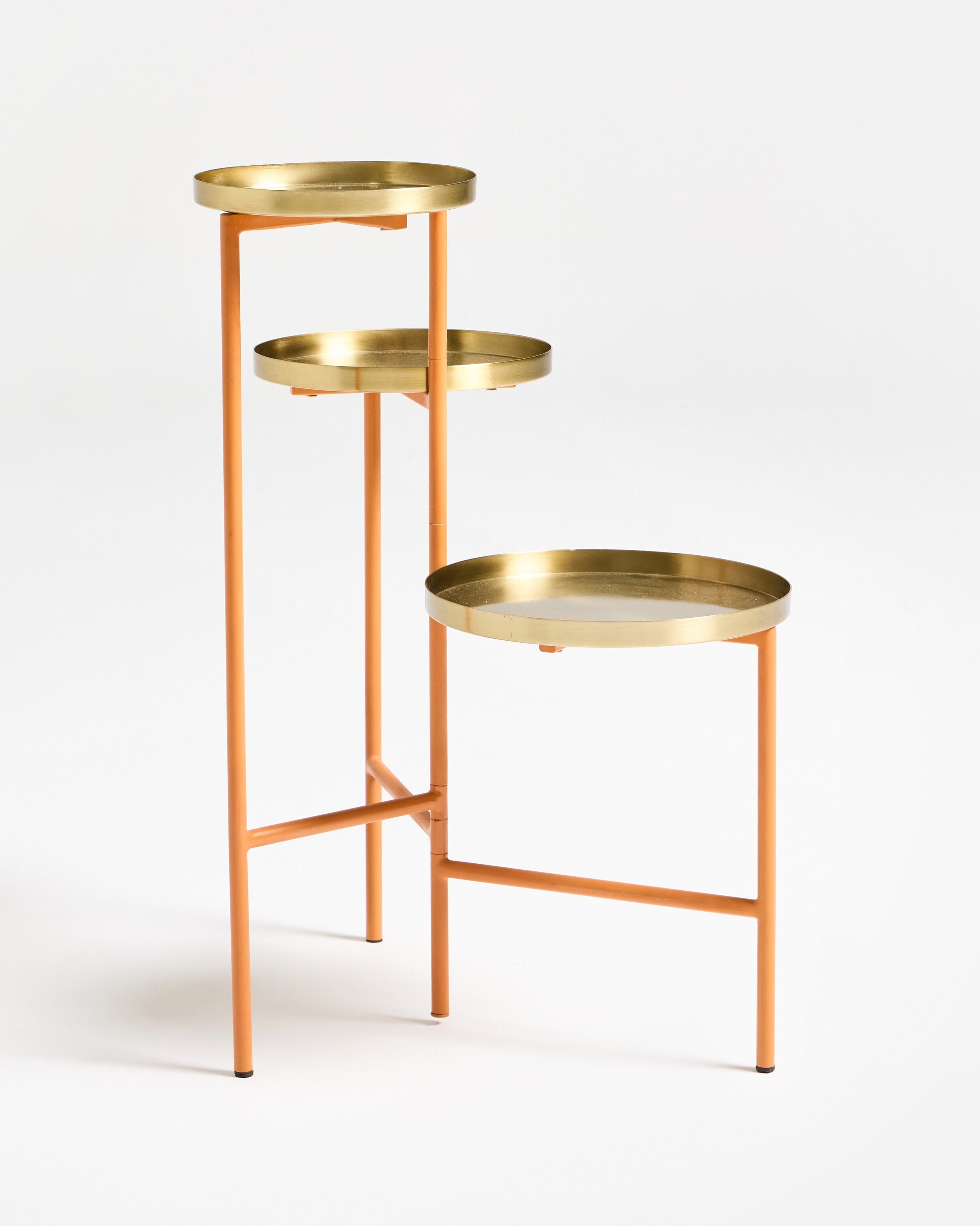 Iggy Orange Triple Plant Stand | Oliver Bonas