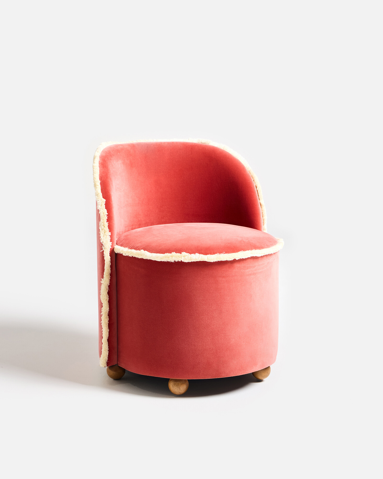Issey Coral Velvet Dressing Table Chair | Oliver Bonas