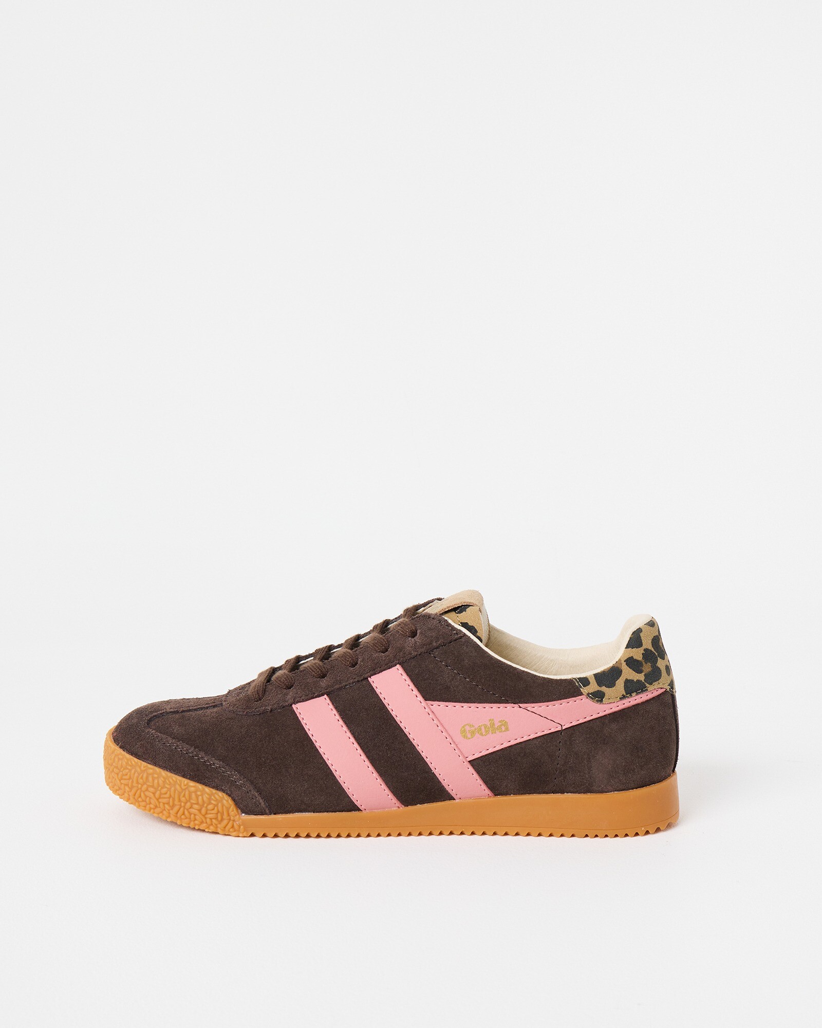 Gola x OB Exclusive Elan Brown Leopard Print Trainers | Oliver Bonas