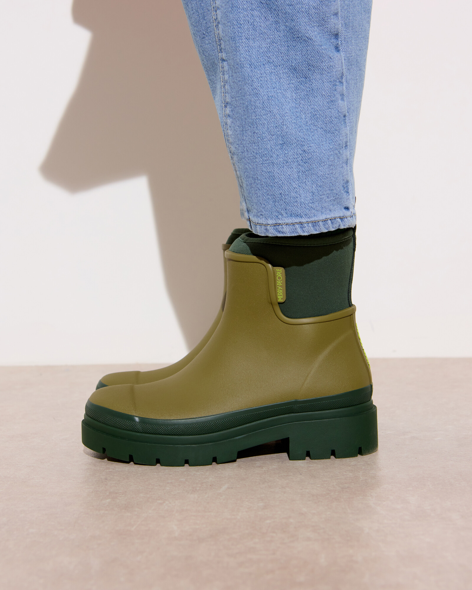 Merry People Khaki Green Tully Ankle Wellington Boots | Oliver Bonas