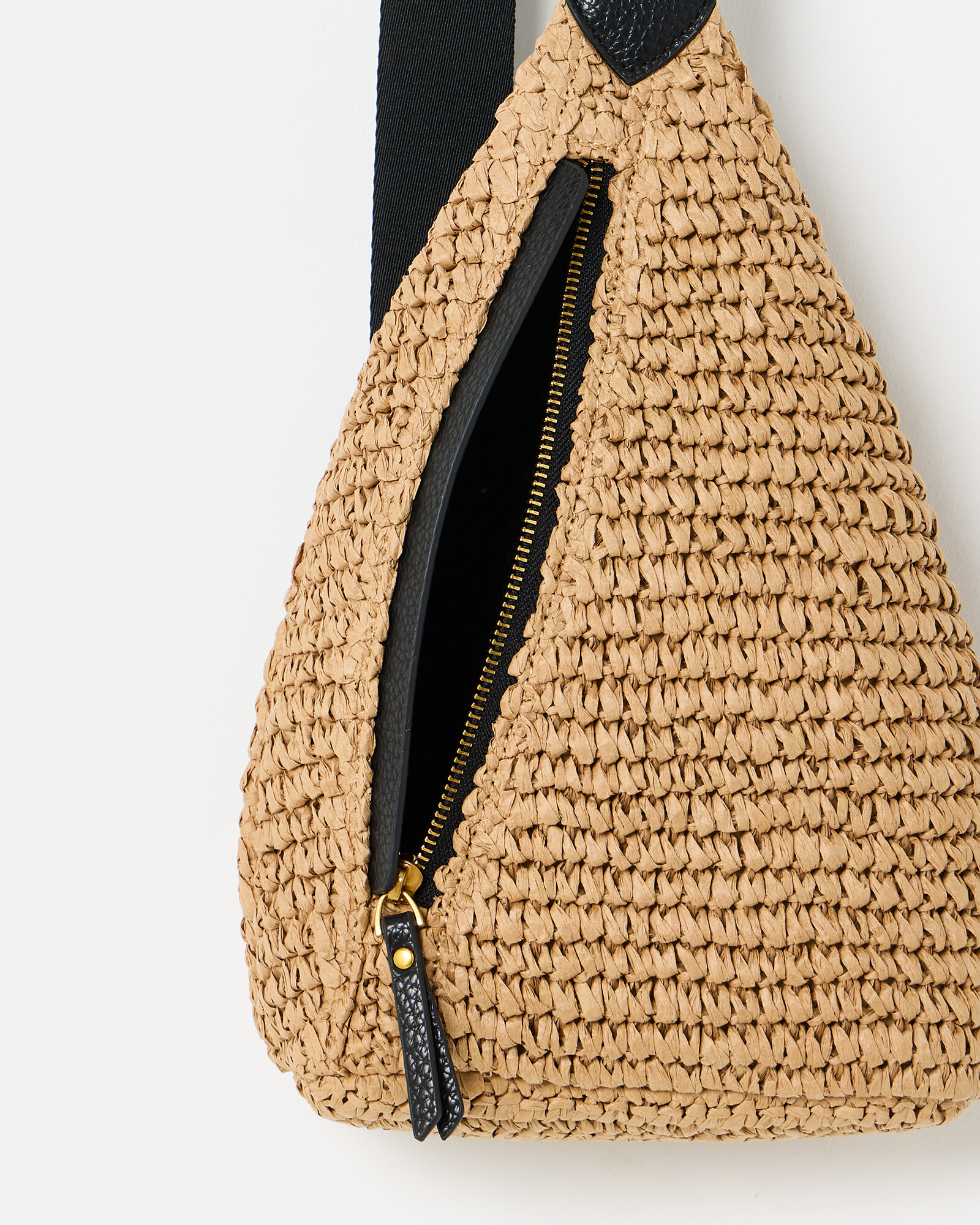 Brooke Brown Straw Weave Belt Bag | Oliver Bonas