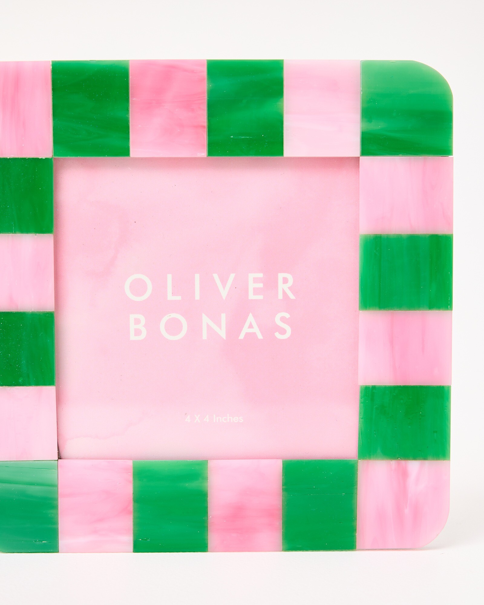 Alyssa Pink & Green Resin Multi Photo Frame 4x4" | Oliver Bonas