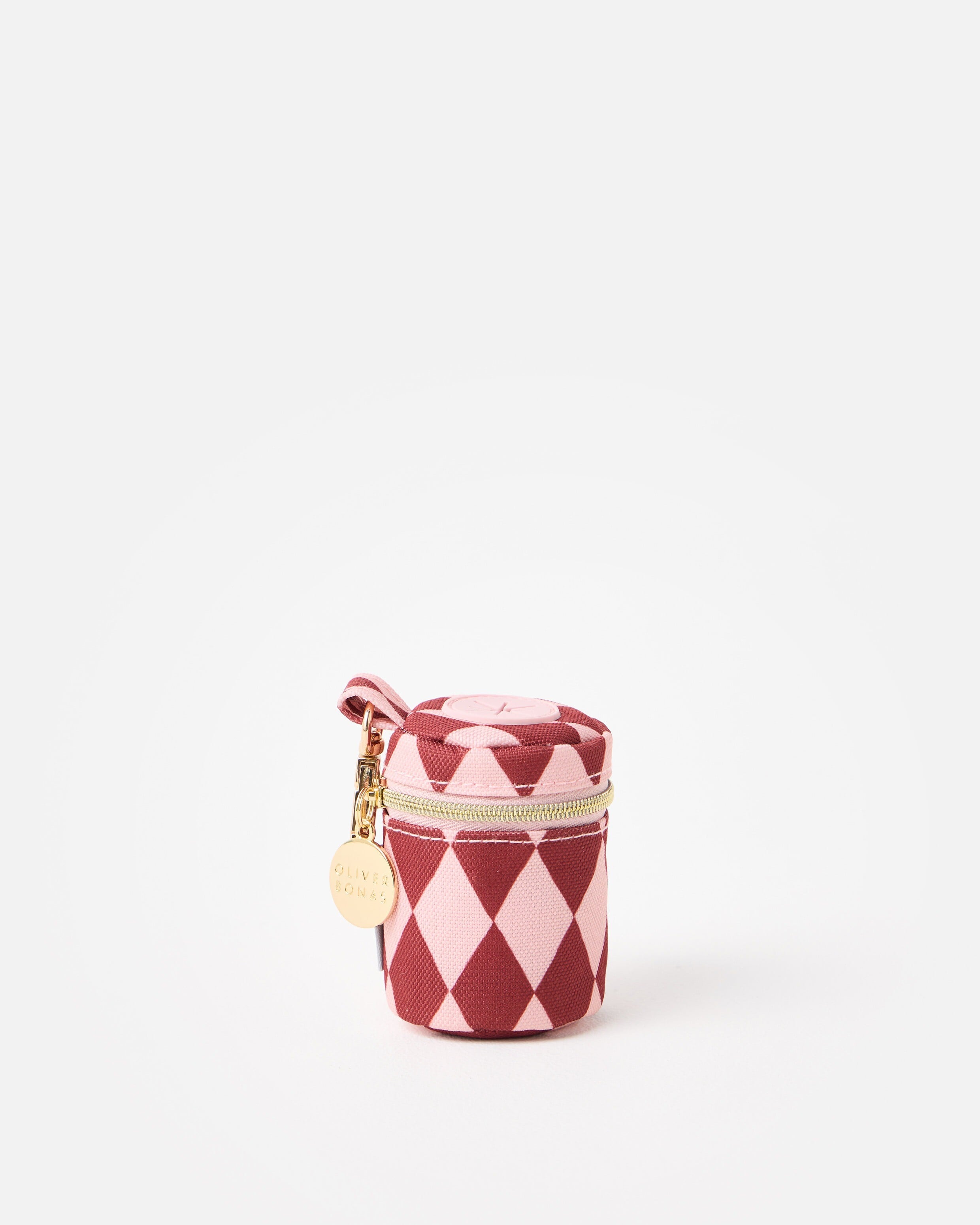 Pink & Burgundy Diamond Poop Bag Holder | Oliver Bonas