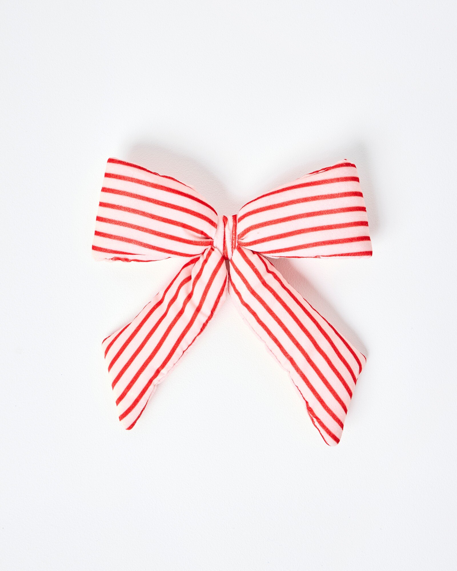 Striped Red Velvet Bow Christmas Tree Topper | Oliver Bonas