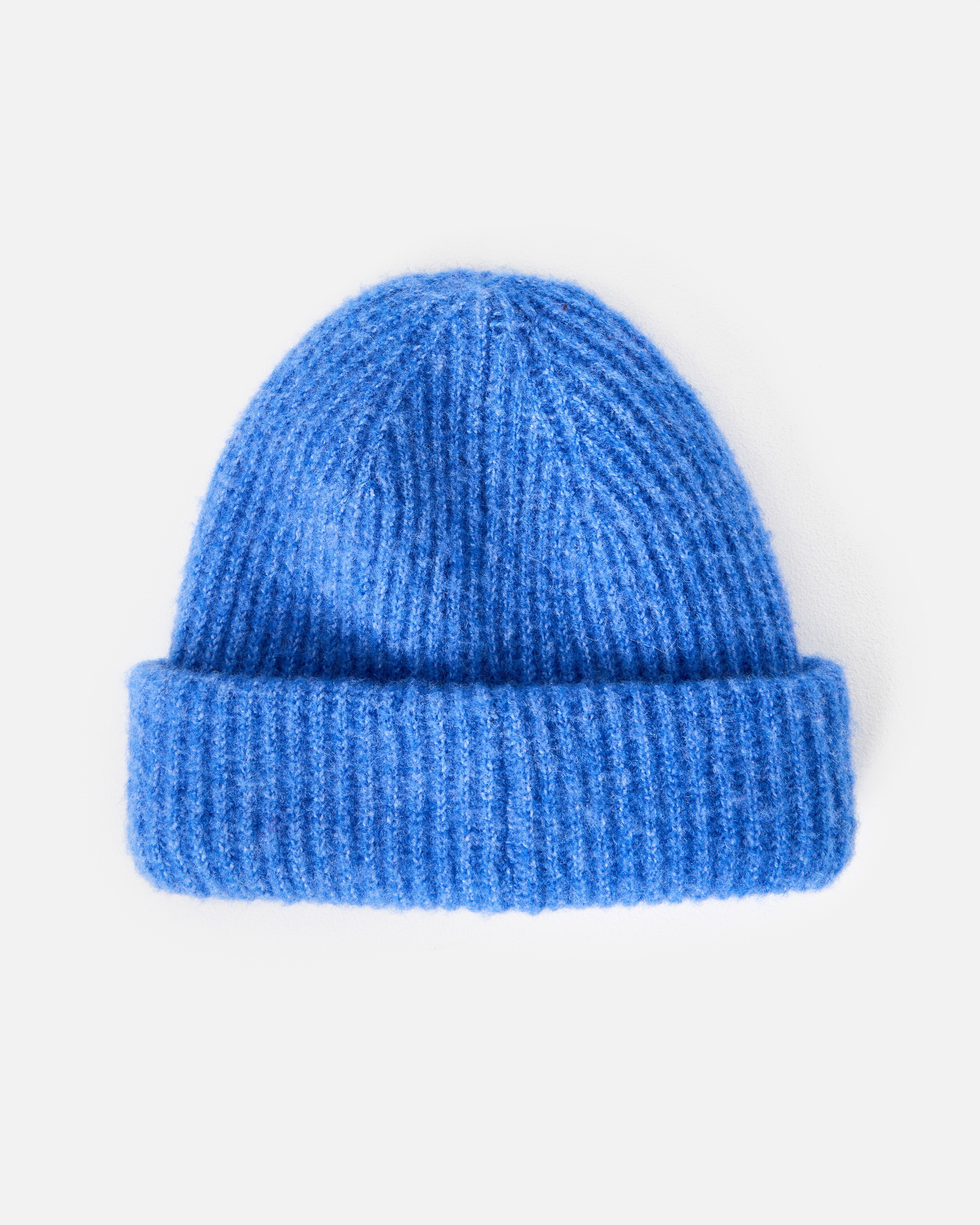Cornflower Blue Ribbed Knitted Beanie Hat | Oliver Bonas