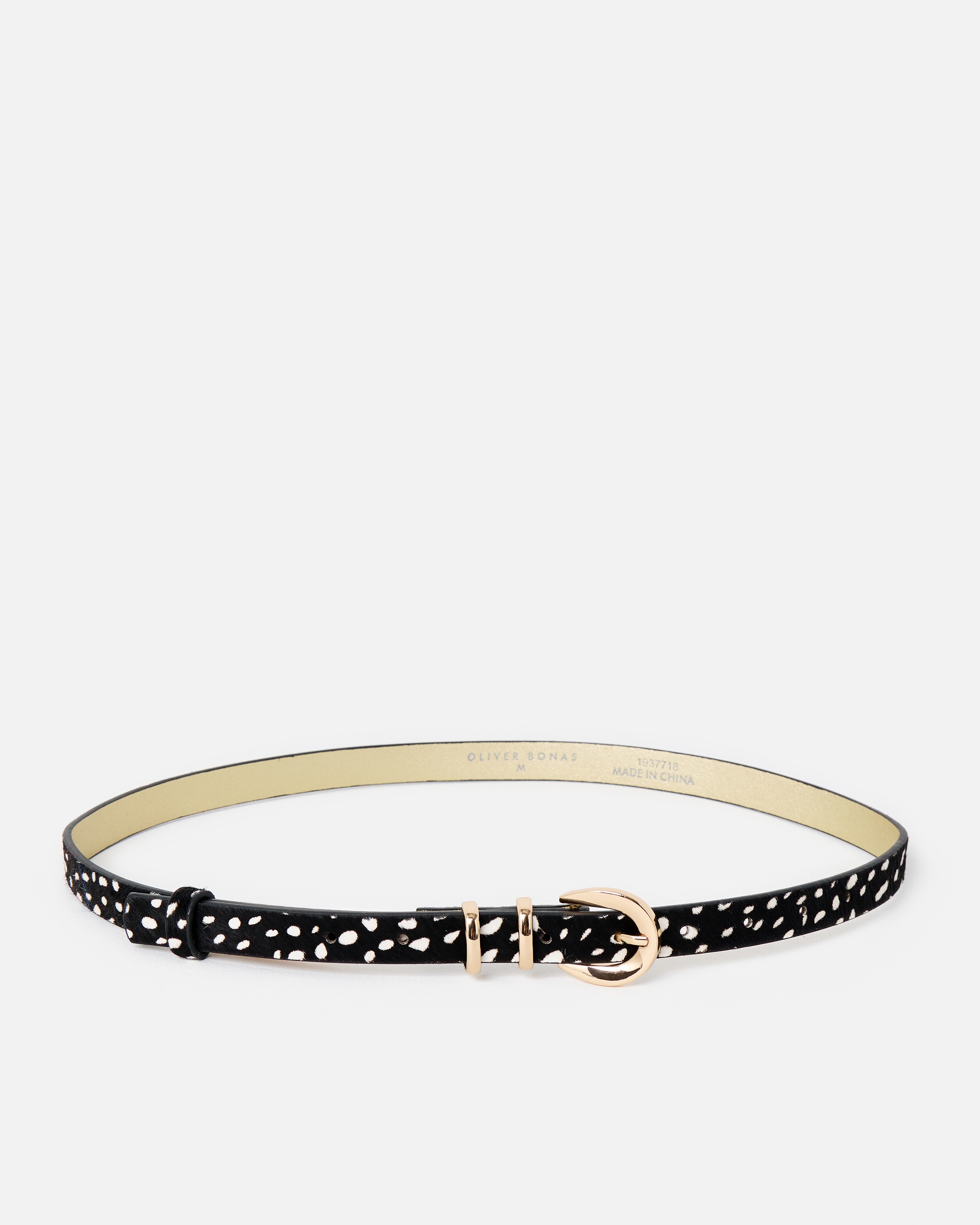 Black & White Spotty Animal Print Leather Belt | Oliver Bonas
