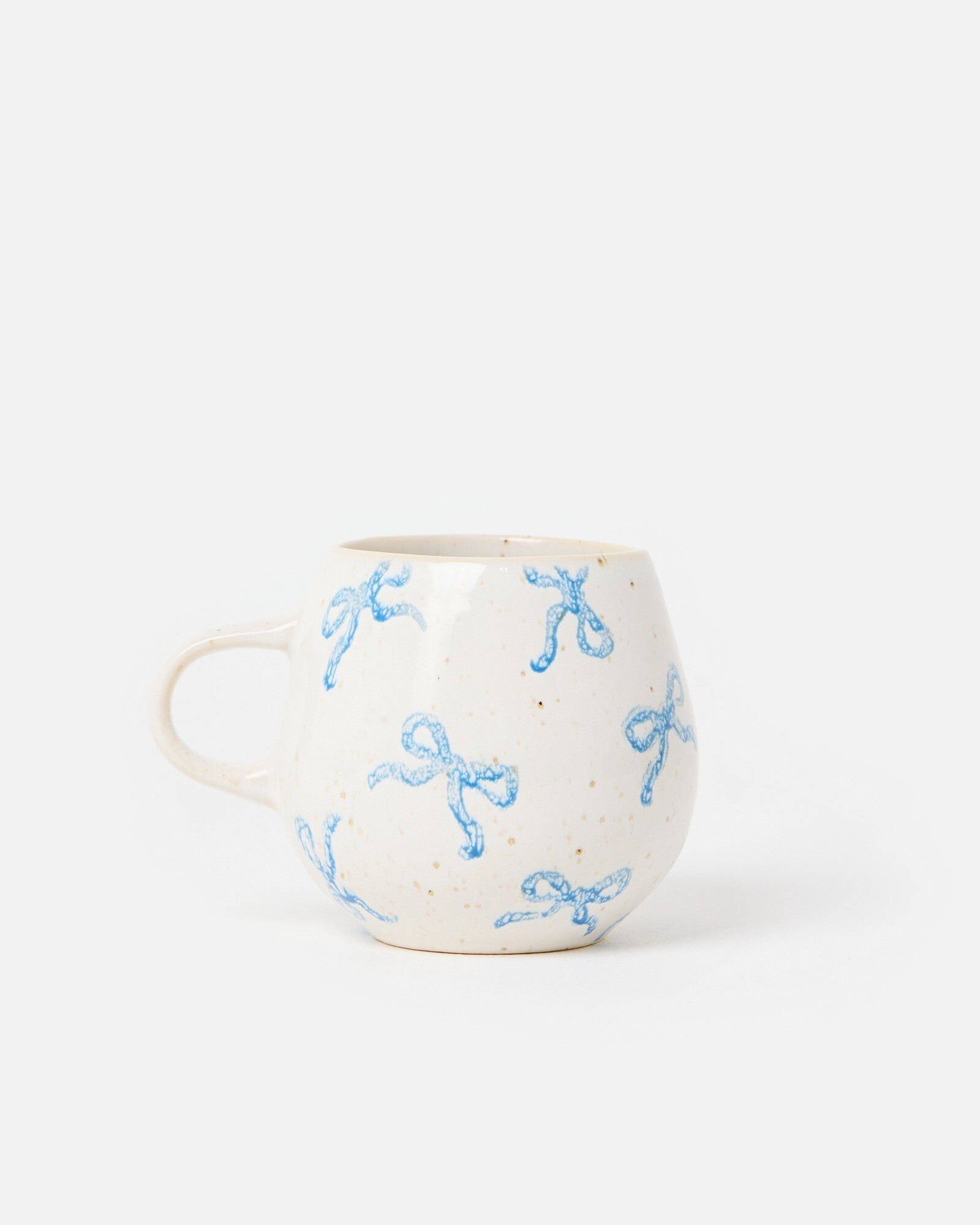 Blue Bow Round Ceramic Mug | Oliver Bonas