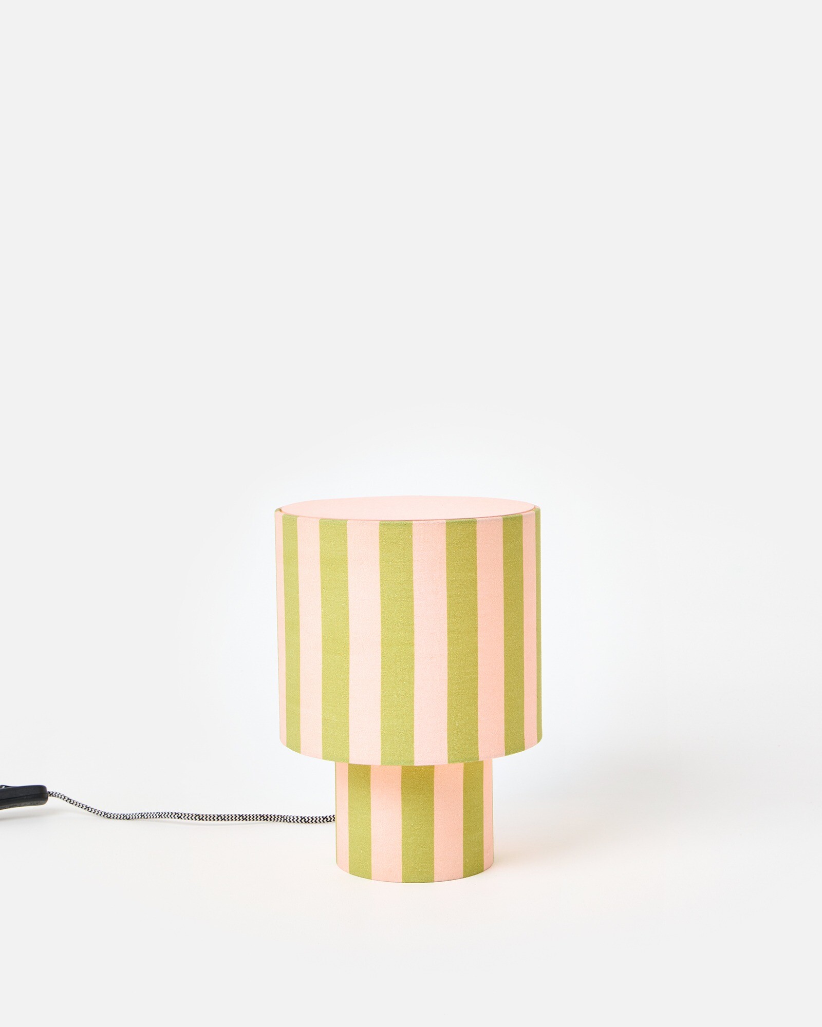 Lila Pink & Green Stripe Table Lamp | Oliver Bonas
